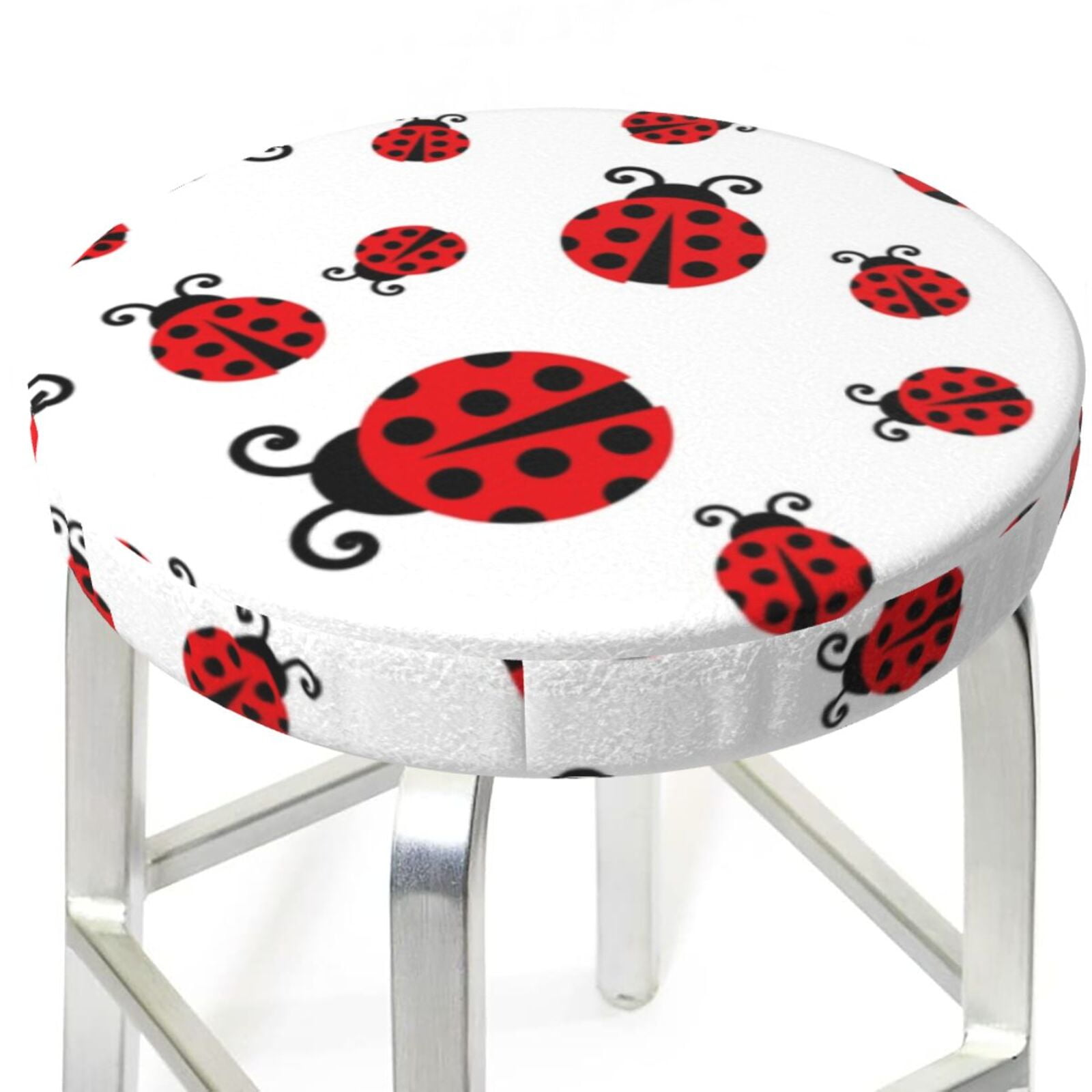 Bar Stool Covers - Fly Flying Ladybug Stretch Round Seat Covers with ...