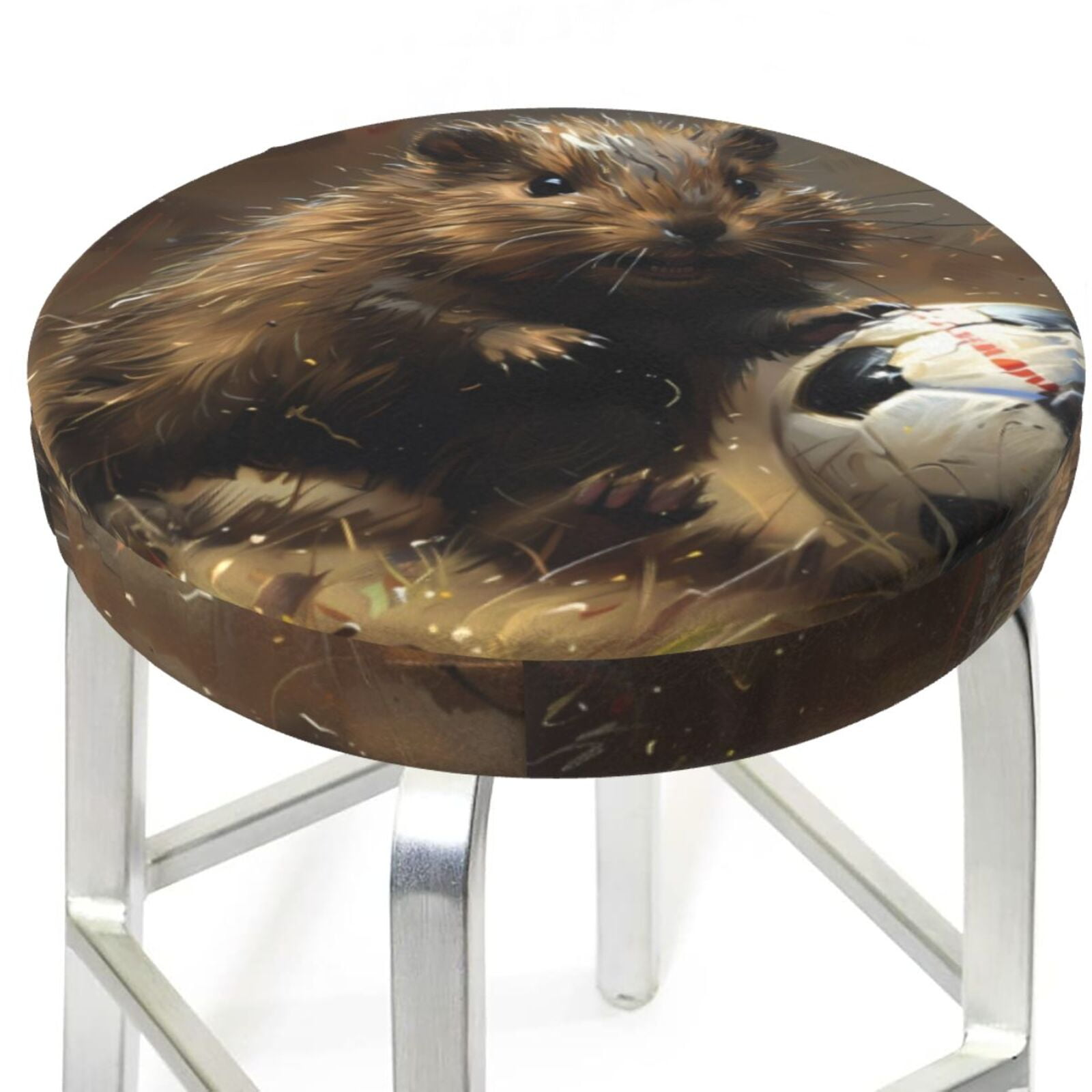 Bar Stool Covers, Football Loving Hamster Non-Slip Bar Stool Seat ...
