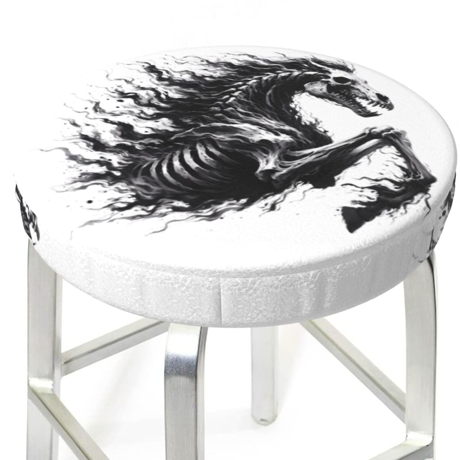Bar Stool Covers, Ghostly Skeleton Horse Non-Slip Bar Stool Seat Covers ...