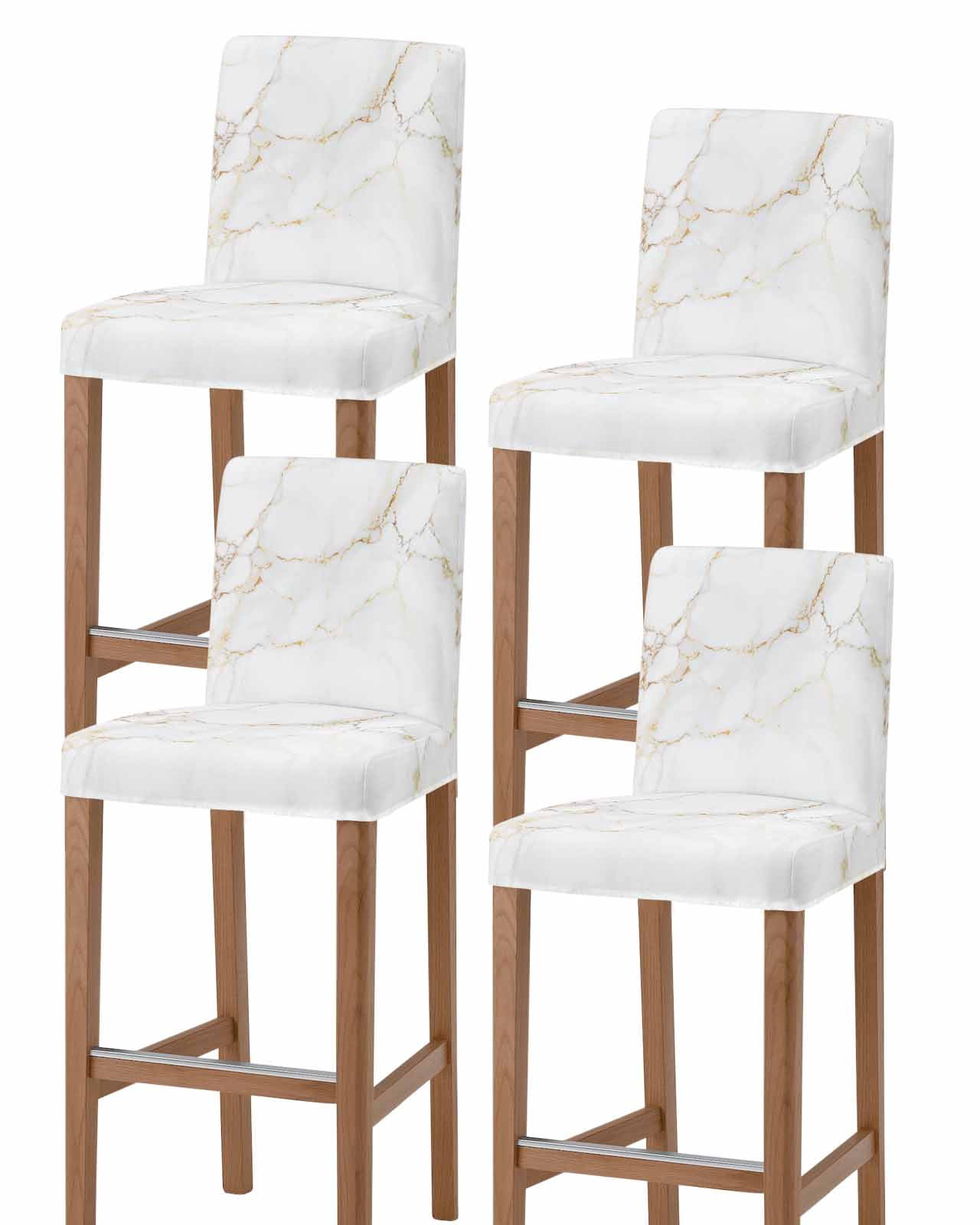 Bar Stool Covers Grey Marble Bar Chair Cover Set of 4 Stretch Elastic ...