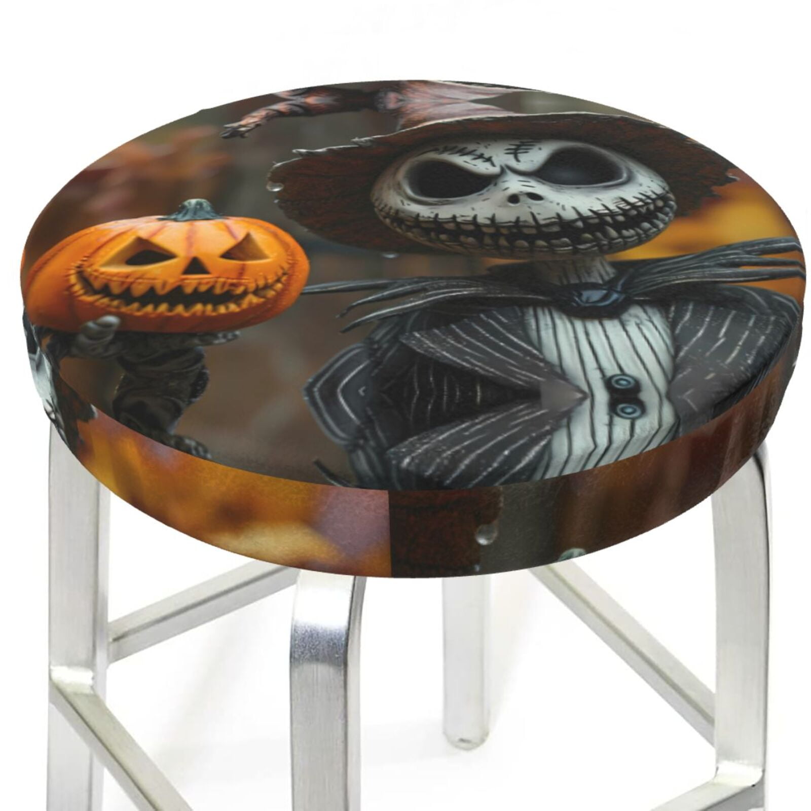 Bar Stool Covers, Halloween Funny Skeleton Non-Slip Bar Stool Seat ...