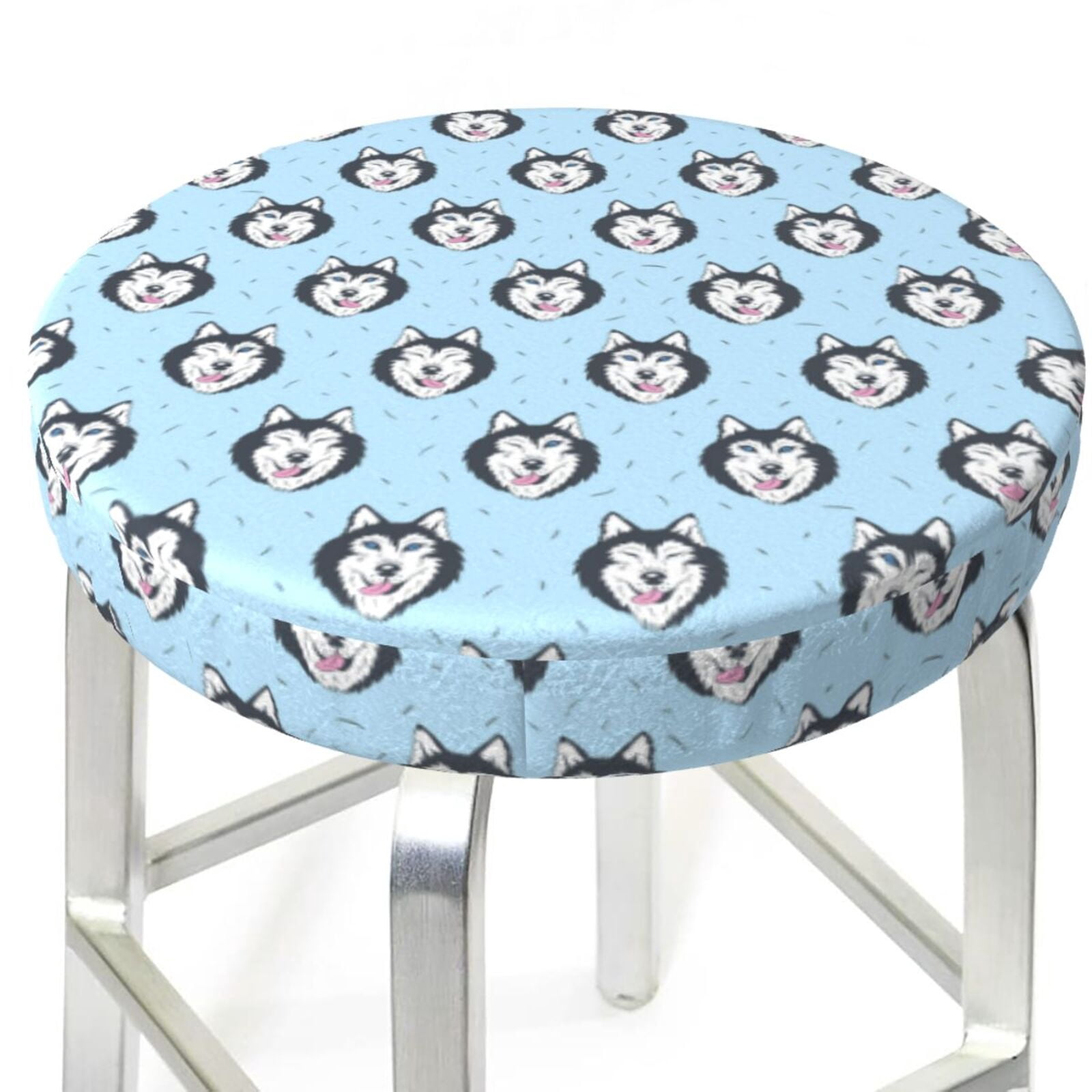 Bar Stool Covers - Husky Head Stretch Round Seat Covers with Elastic ...