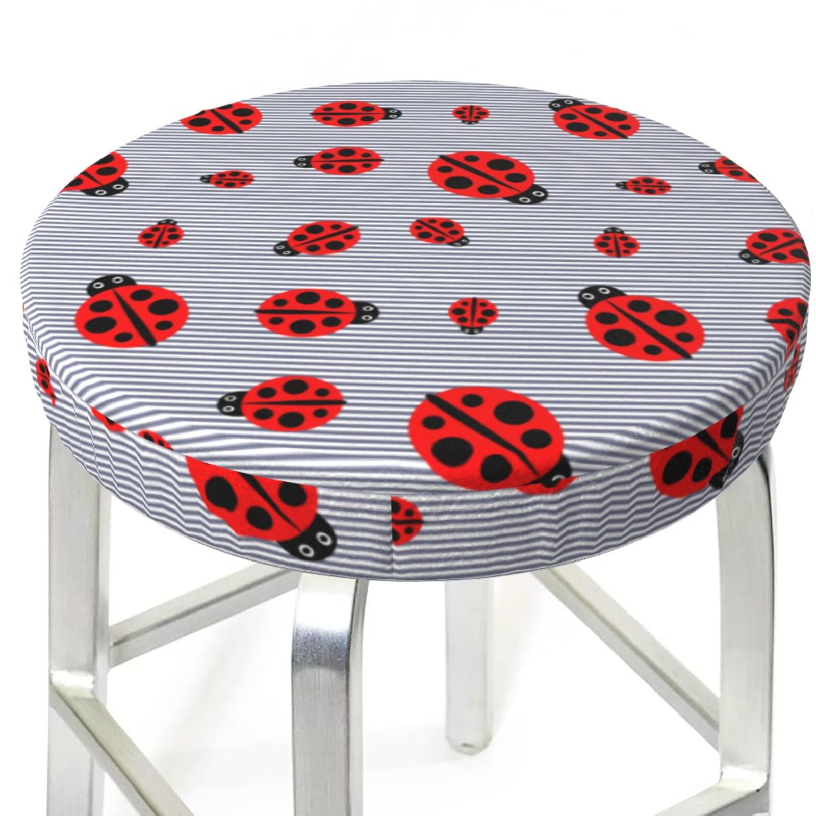 Bar Stool Covers - Ladybug Stretch Round Seat Covers with Elastic Bands ...