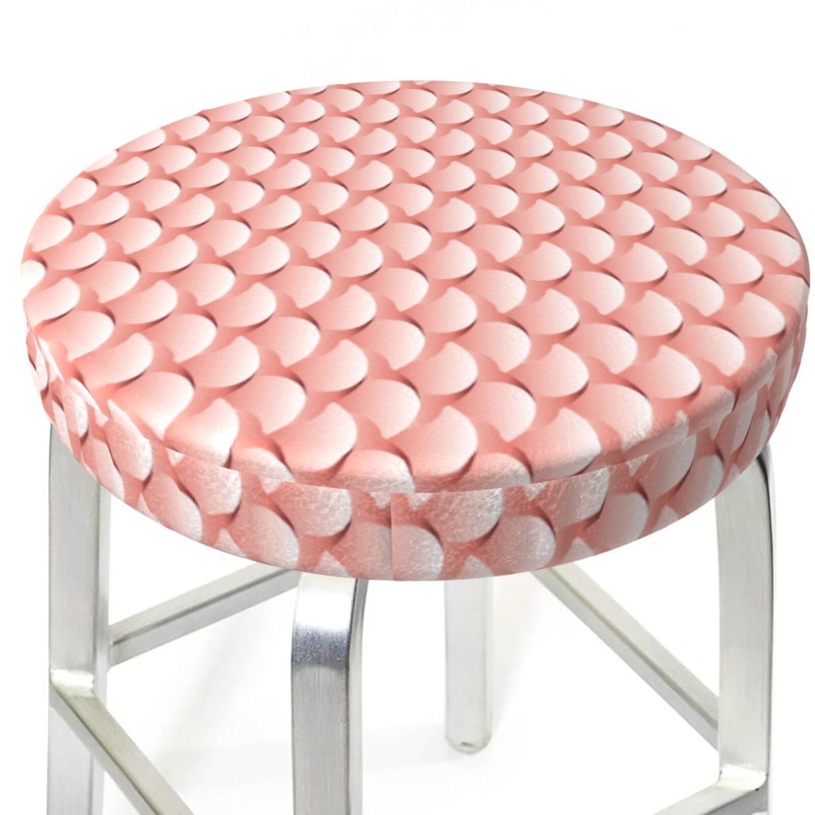 Bar Stool Covers - Light red scale bubble Stretch Round Seat Covers ...