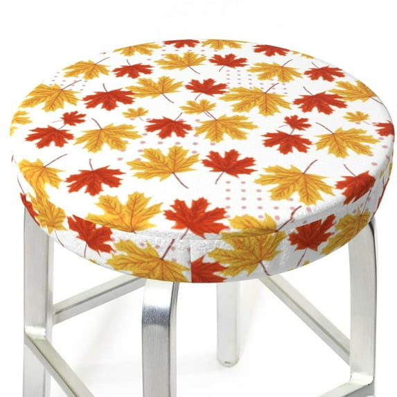 Bar Stool Covers - Maple Leaf Stretch Round Seat Covers with Elastic ...