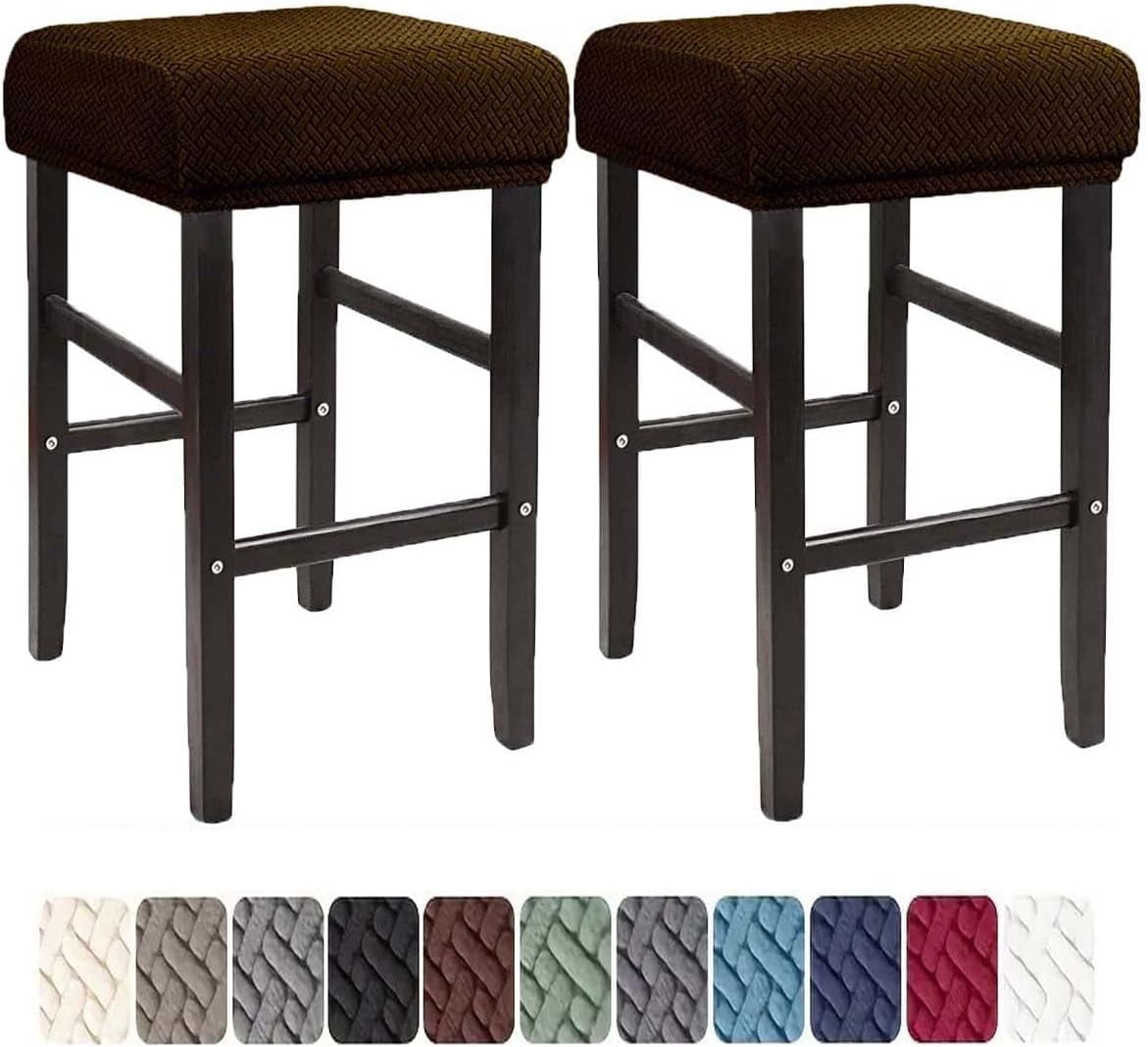 Bar Stool Covers Rectangle Set of 4/2/1 Saddle Slipcover Cushion ...