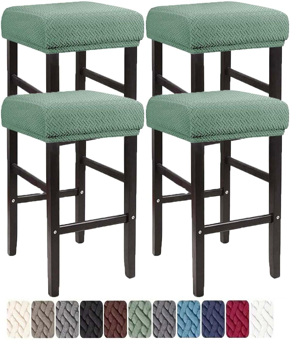 Bar Stool Covers Rectangle Set of 4/2/1 Saddle Slipcover Cushion ...