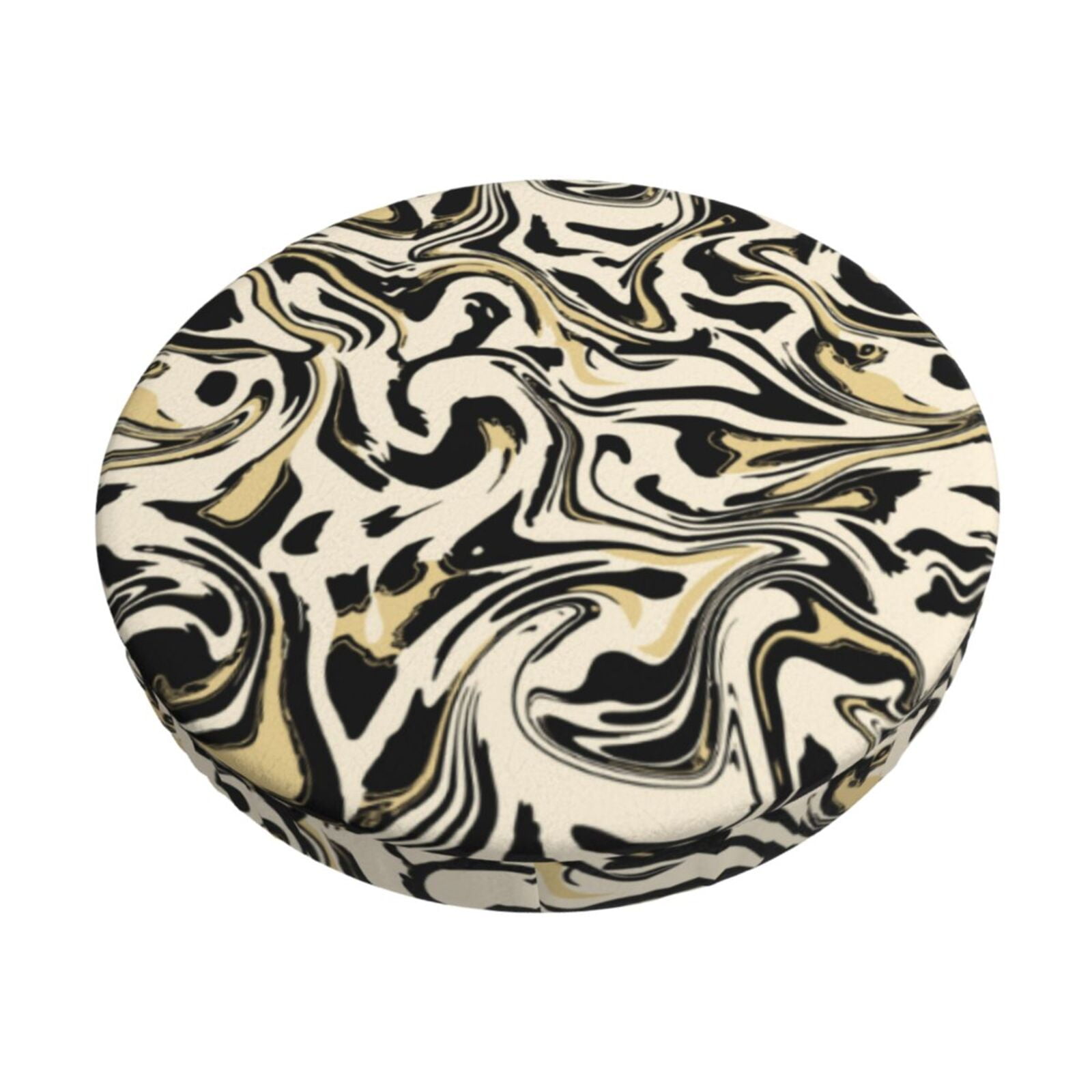 Bar Stool Covers Round, Abstract Black White Camouflage Bar Stool ...