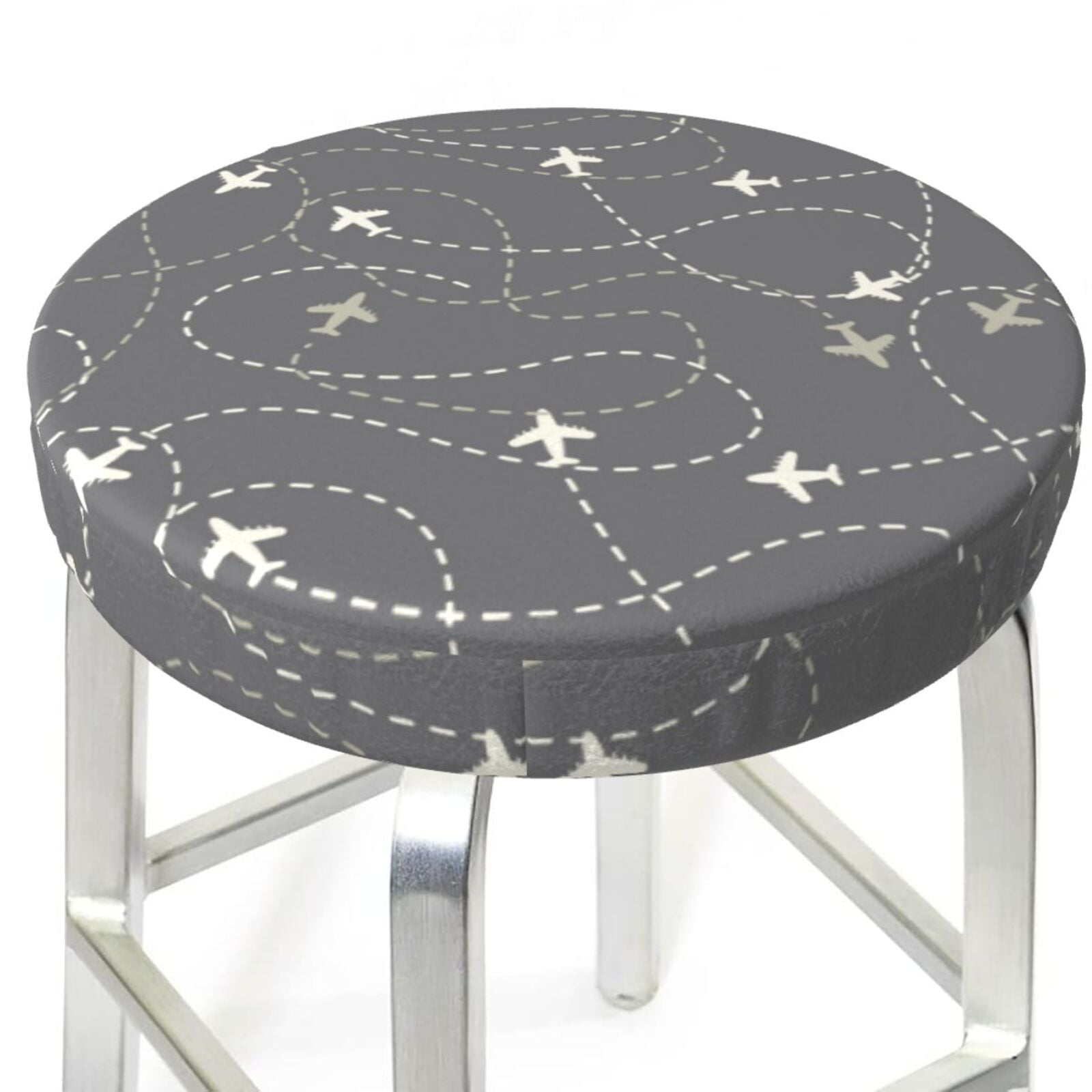 Bar Stool Covers Round, Airplane Routes Around The World Bar Stool ...