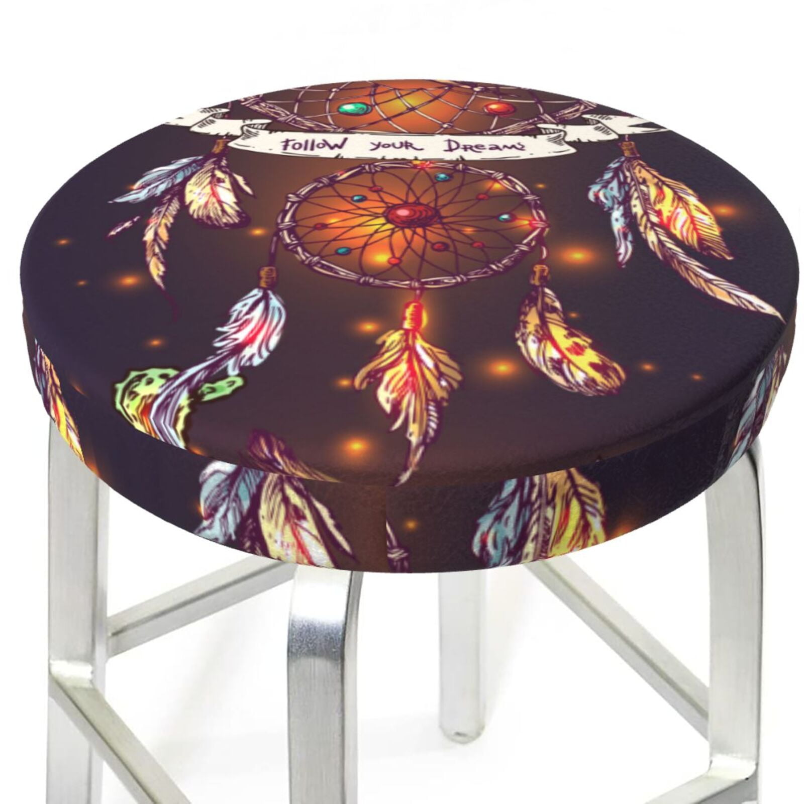 Bar Stool Covers Round, Beautiful Dreamcatcher1 Bar Stool Cushion ...