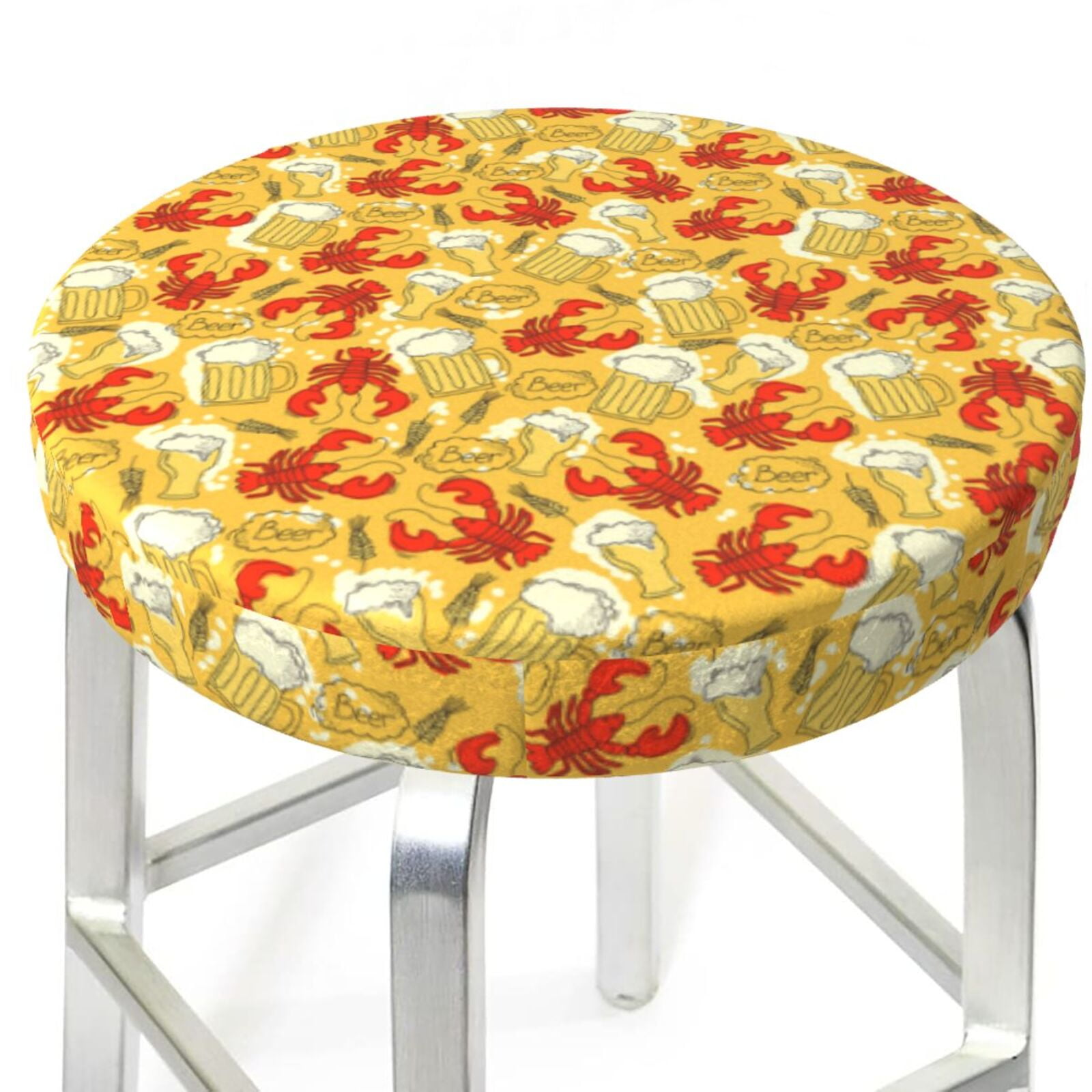 Bar Stool Covers Round, Beer And Crawfish Bar Stool Cushion Covers Seat ...