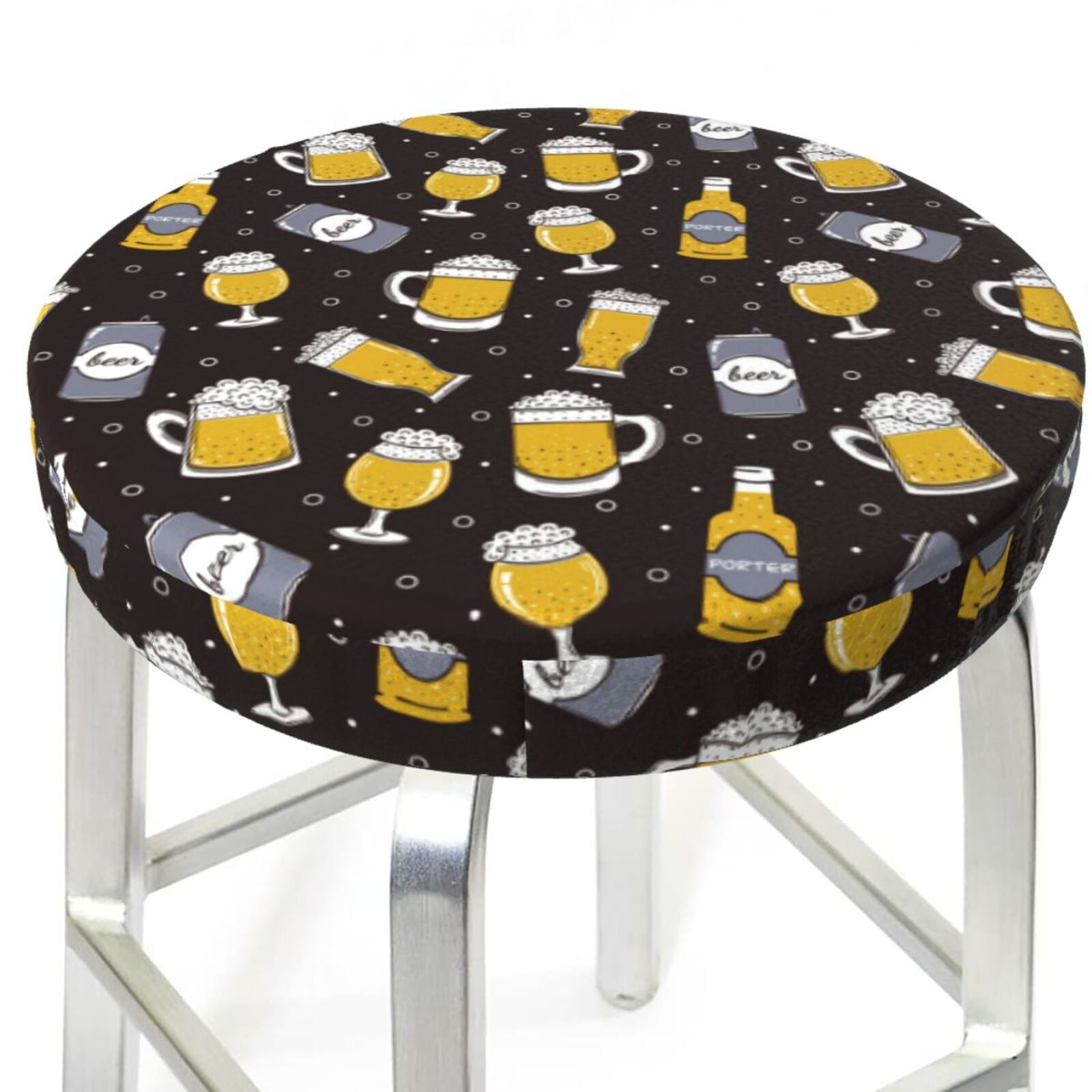 Bar Stool Covers Round, Beer In A Bottle Bar Stool Cushion Covers Seat ...
