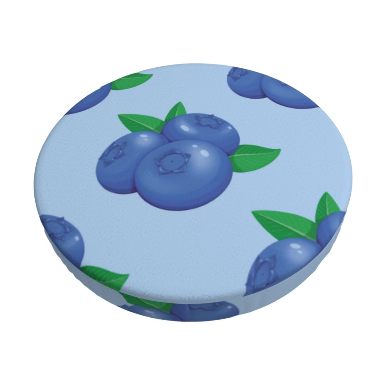 Bar Stool Covers Round, Blueberry Print Blue Bar Stool Cushion Covers ...