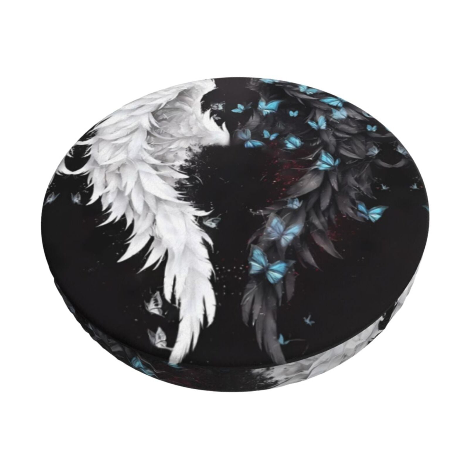 Bar Stool Covers Round, Butterfly Angel Wings Art Bar Stool Cushion ...