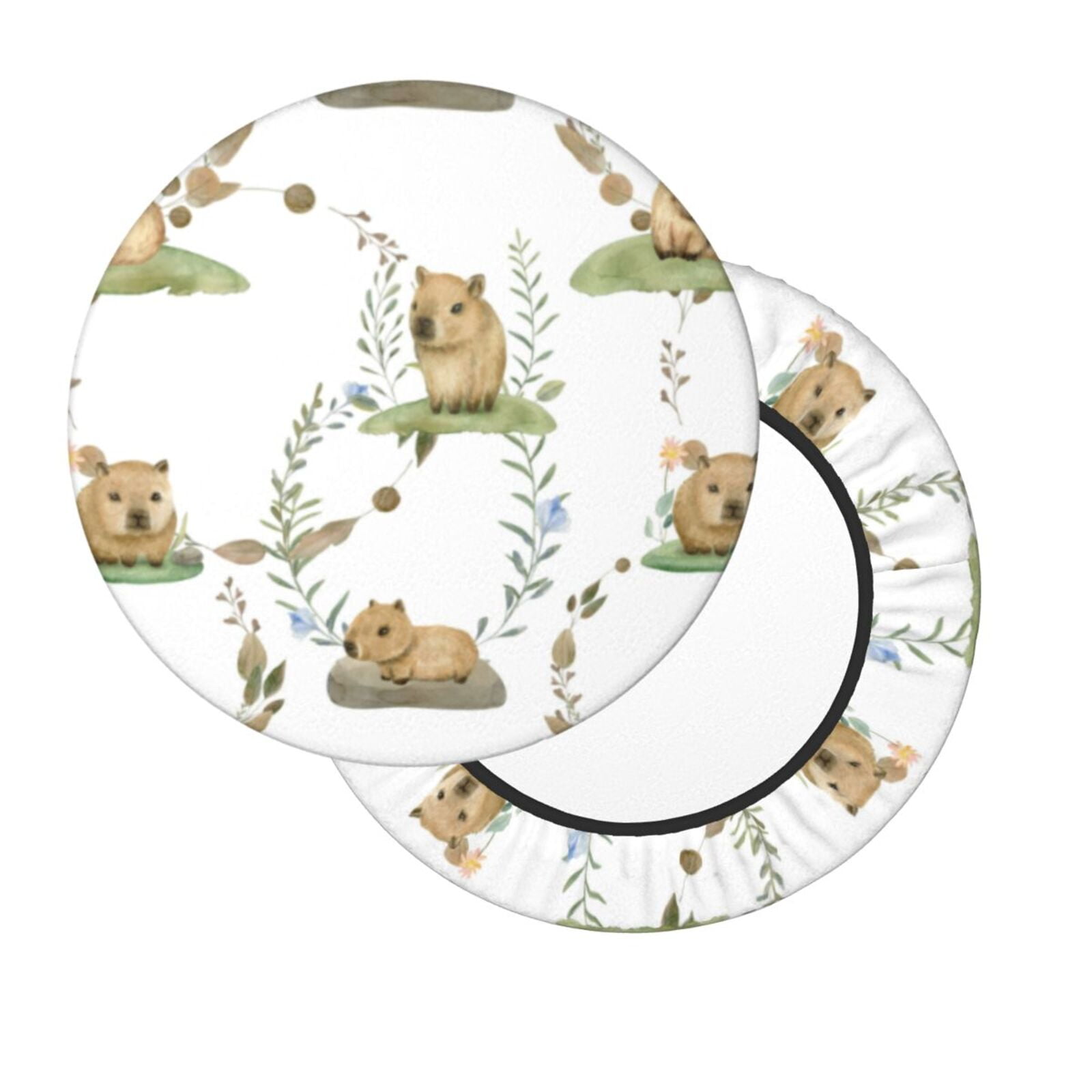 Bar Stool Covers Round - Capybara Plant Soft Anti-Slip Round Chair Cove ...
