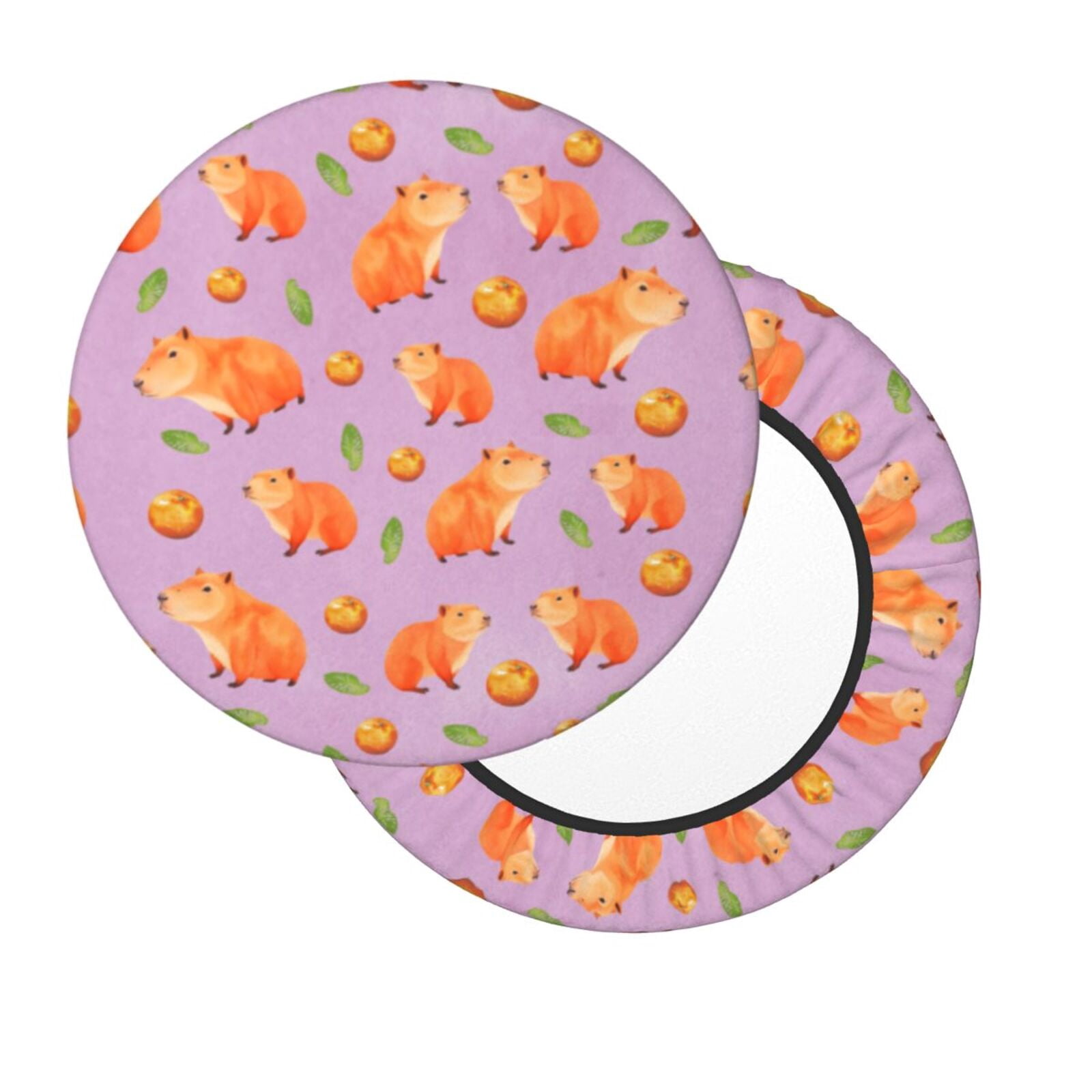 Bar Stool Covers Round - Capybara Purple Soft Anti-Slip Round Chair ...