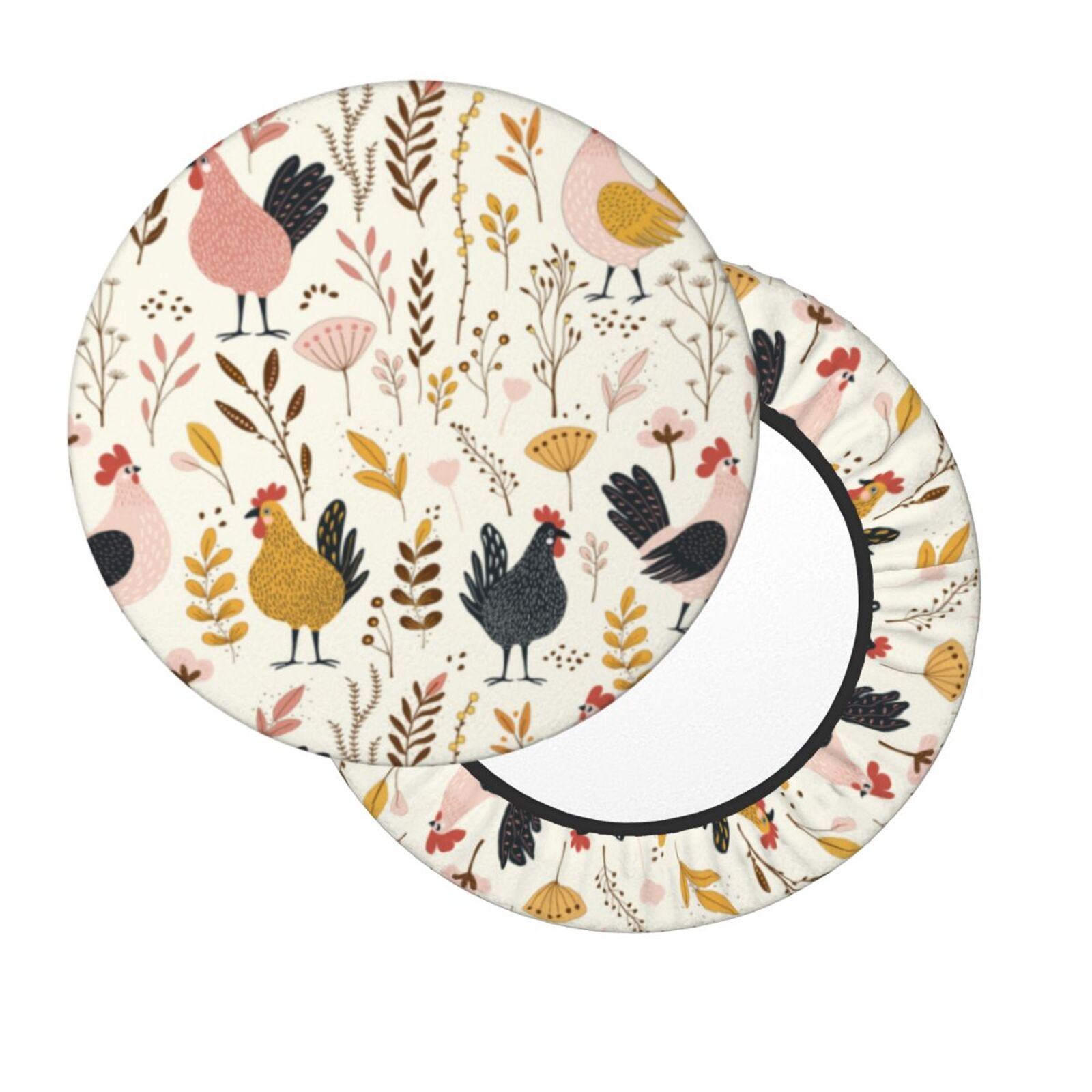Bar Stool Covers Round - Cartoon Chickens Soft Anti-Slip Round Chair ...