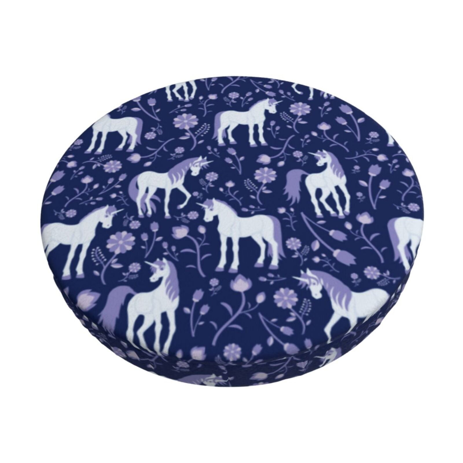 Bar Stool Covers Round, Cartoon Cute Horse Tulip Flowers Bar Stool ...