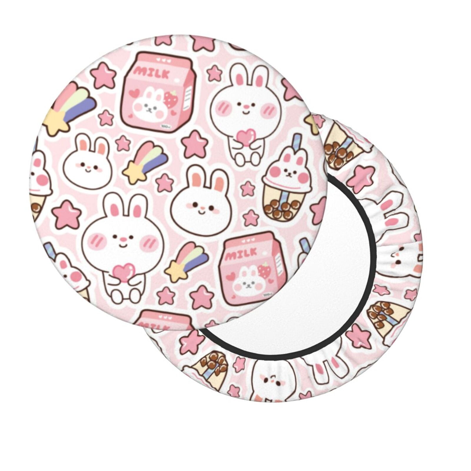 Bar Stool Covers Round - Cartoon Cute Rabbit Milk Star Soft Anti-Slip ...