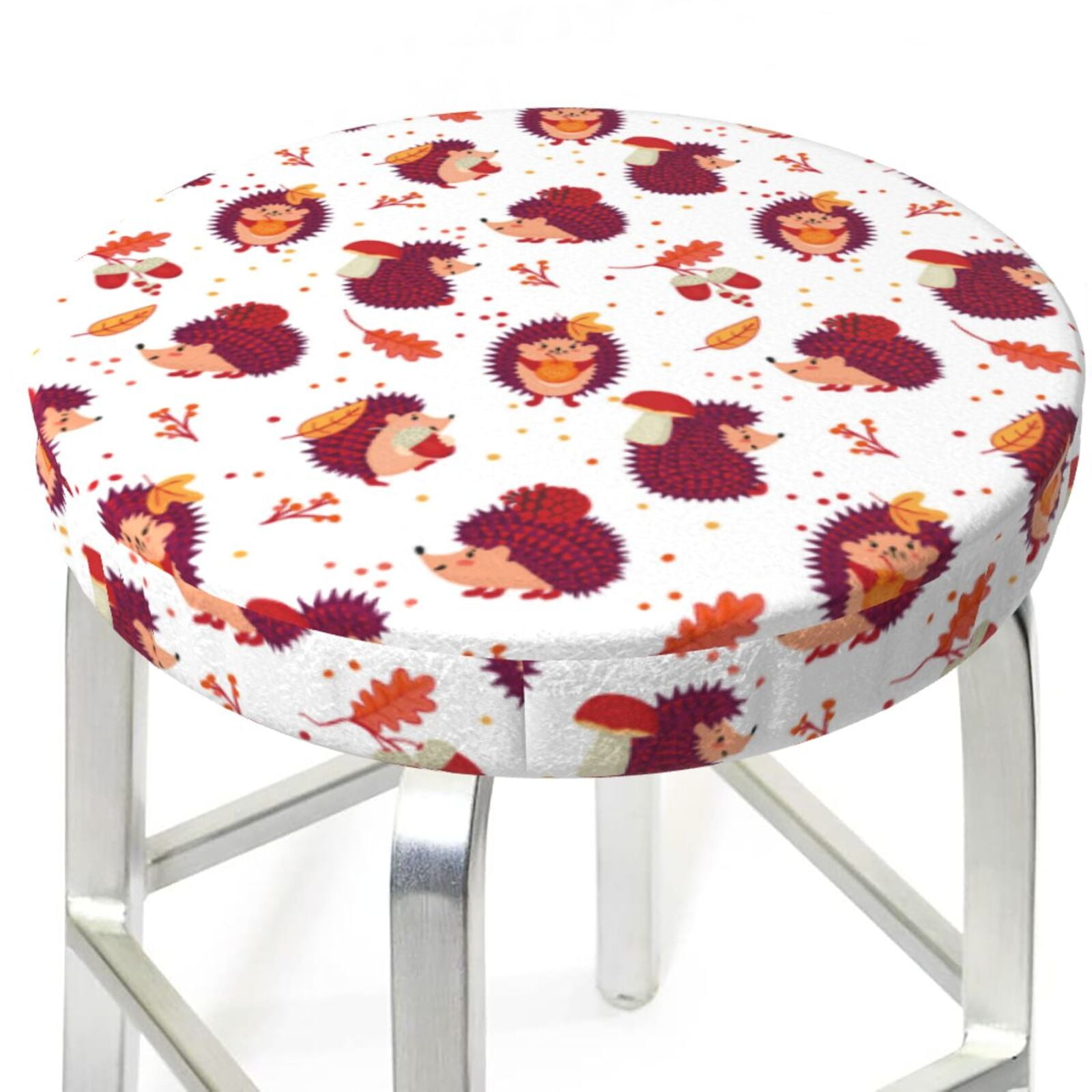Bar Stool Covers Round, Cartoon Hedgehogs Bar Stool Cushion Covers Seat ...