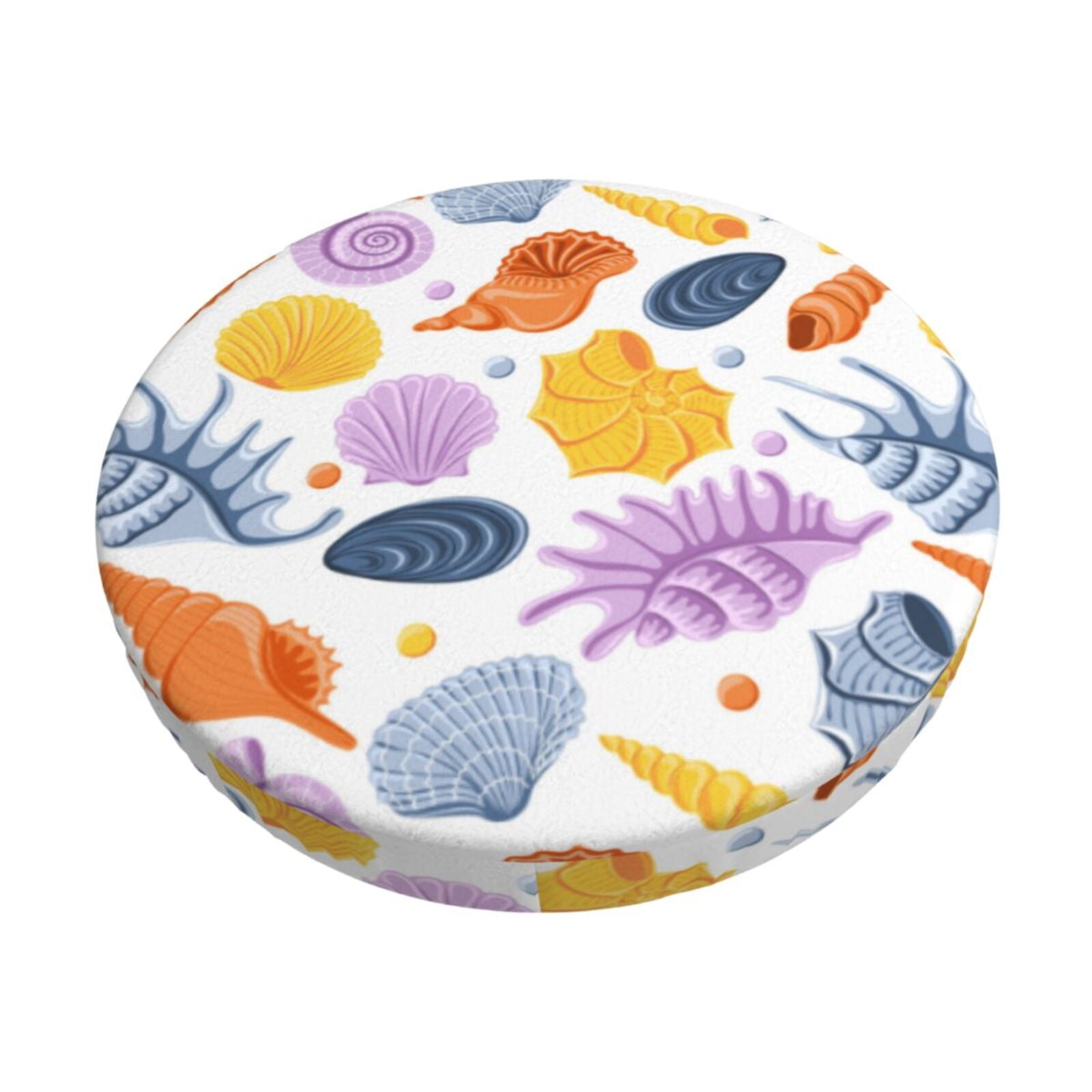 Bar Stool Covers Round, Cartoon Shell Conch Bar Stool Cushion Covers ...
