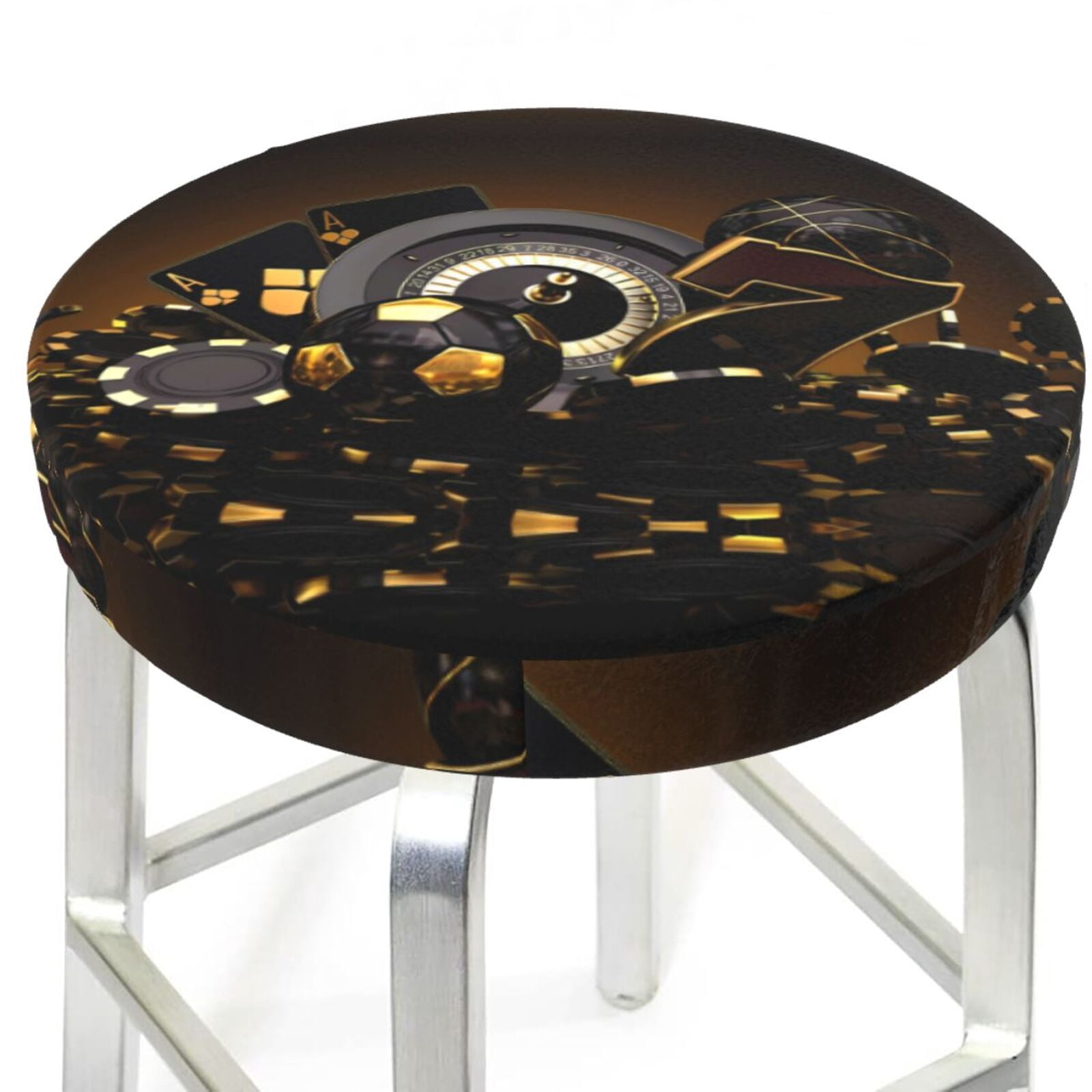 Bar Stool Covers Round, Casino Cards Bar Stool Cushion Covers Seat ...