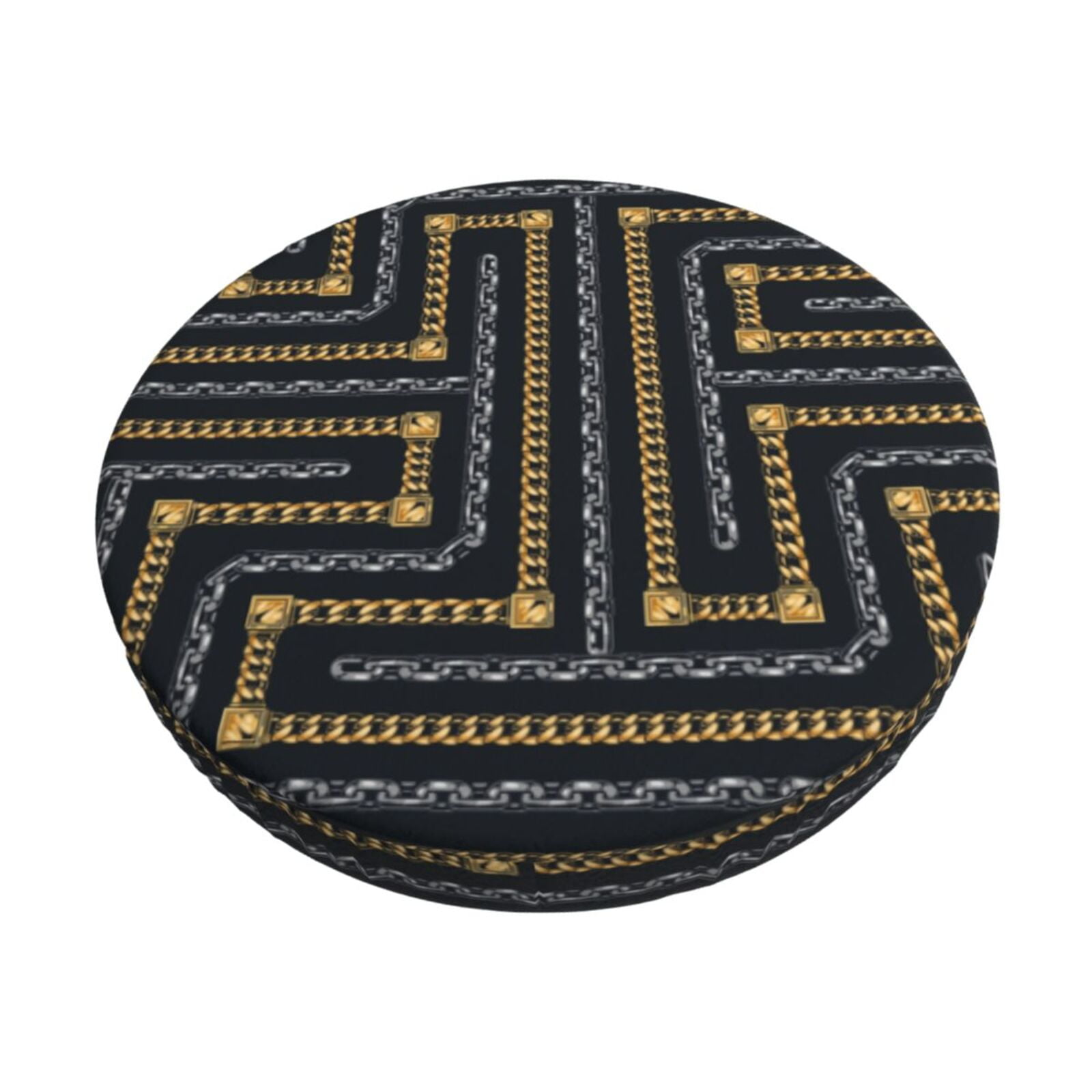 Bar Stool Covers Round, Chain Maze Pattern Bar Stool Cushion Covers ...