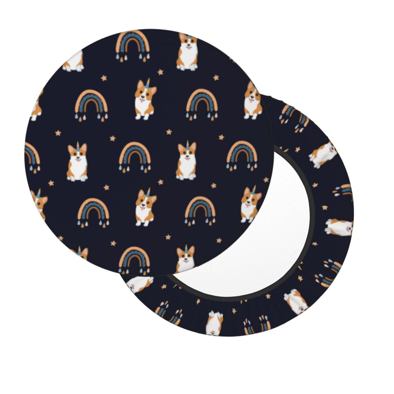 Bar Stool Covers Round - Classic Cute Corgi Dog Funny Soft Anti-Slip ...