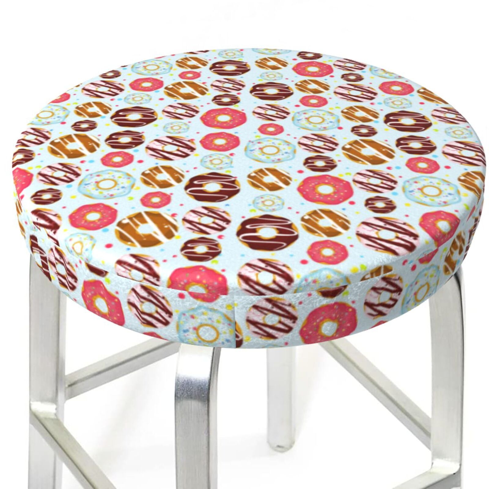 Bar Stool Covers Round, Colorful Donuts Bar Stool Cushion Covers Seat ...
