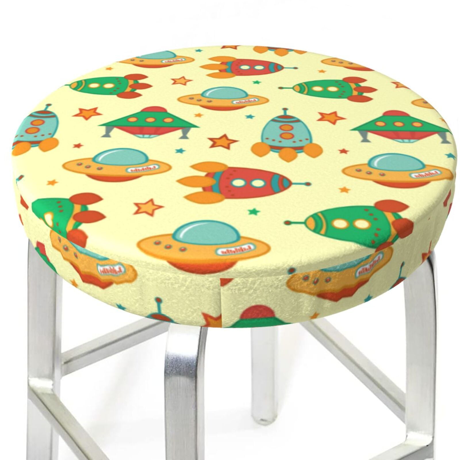 Bar Stool Covers Round, Colorful Outer Space Bar Stool Cushion Covers ...