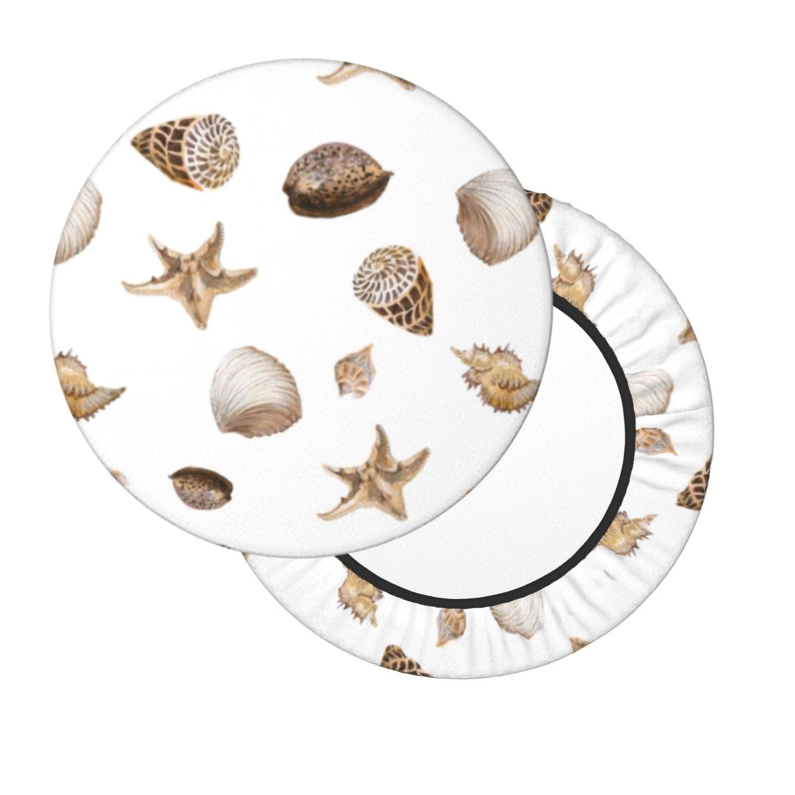 Bar Stool Covers Round - Conch Shell Starfish Soft Anti-Slip Round ...