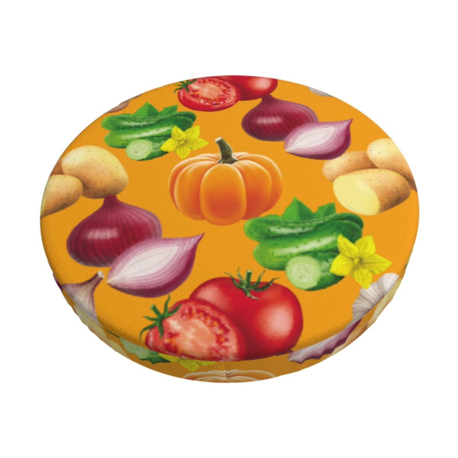 Bar Stool Covers Round, Cucumber Onion Potato Bar Stool Cushion Covers ...
