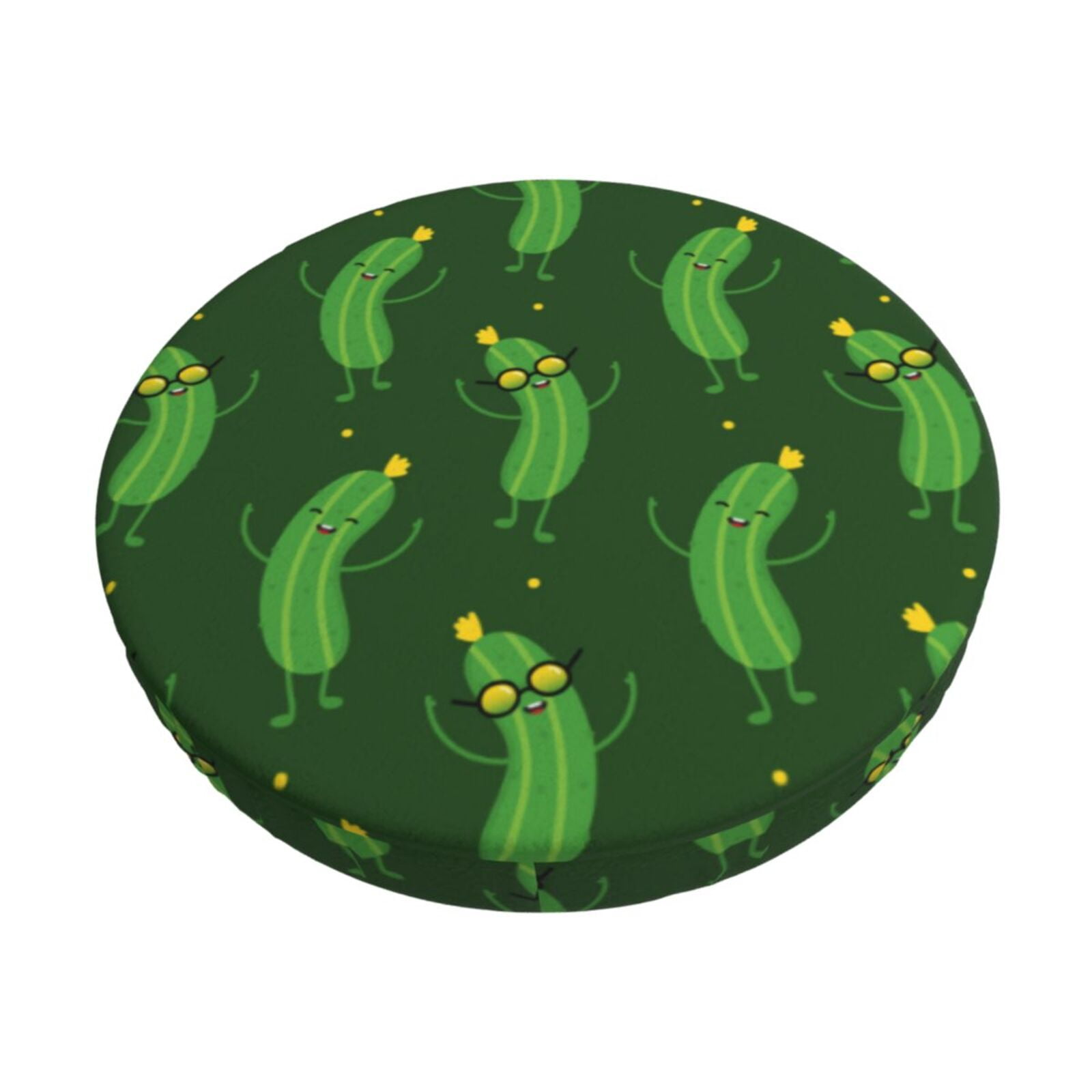 Bar Stool Covers Round, Cucumber Pattern Cute Bar Stool Cushion Covers ...