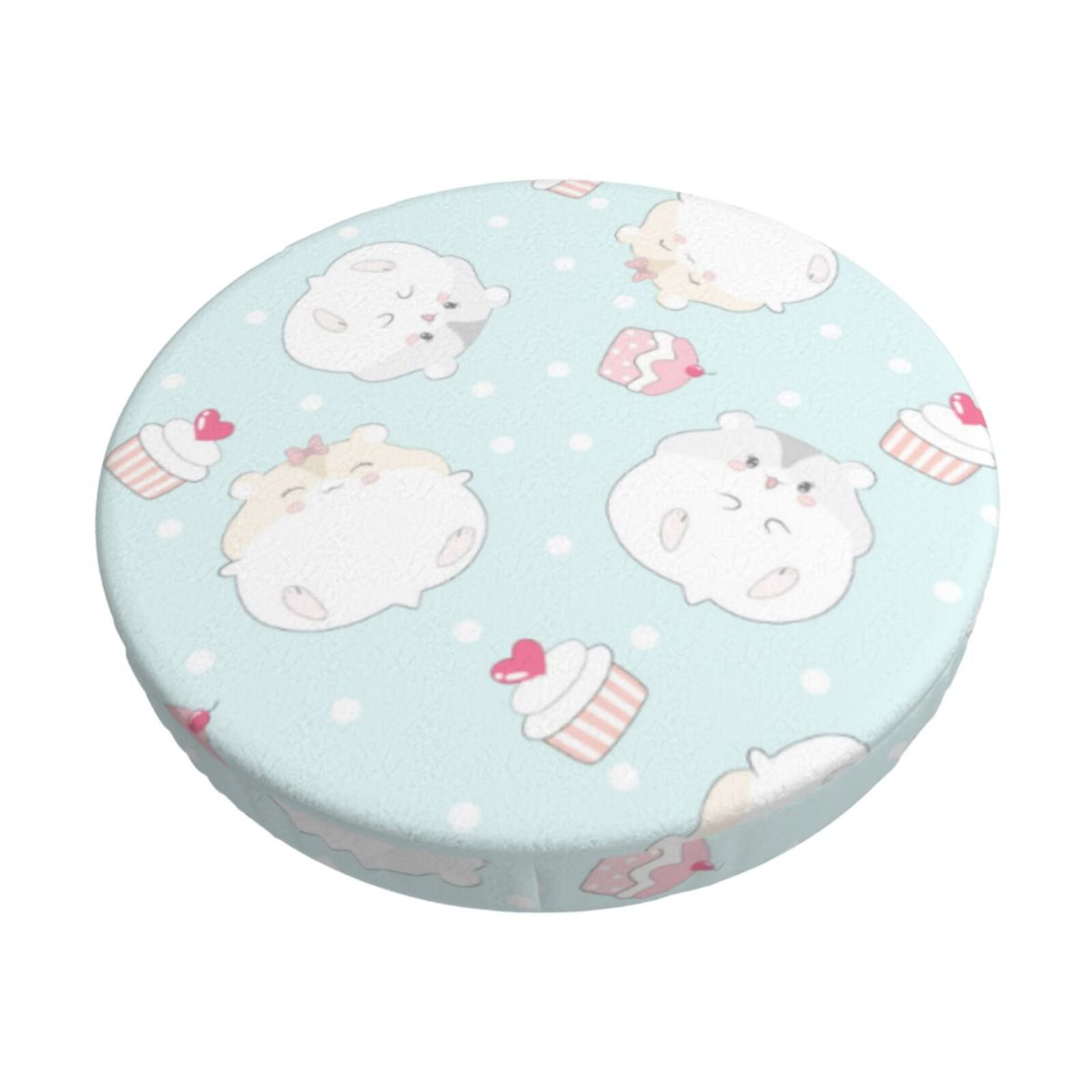 Bar Stool Covers Round, Cute Cartoon Hamster Cake Bar Stool Cushion Covers Seat Cushion With ...