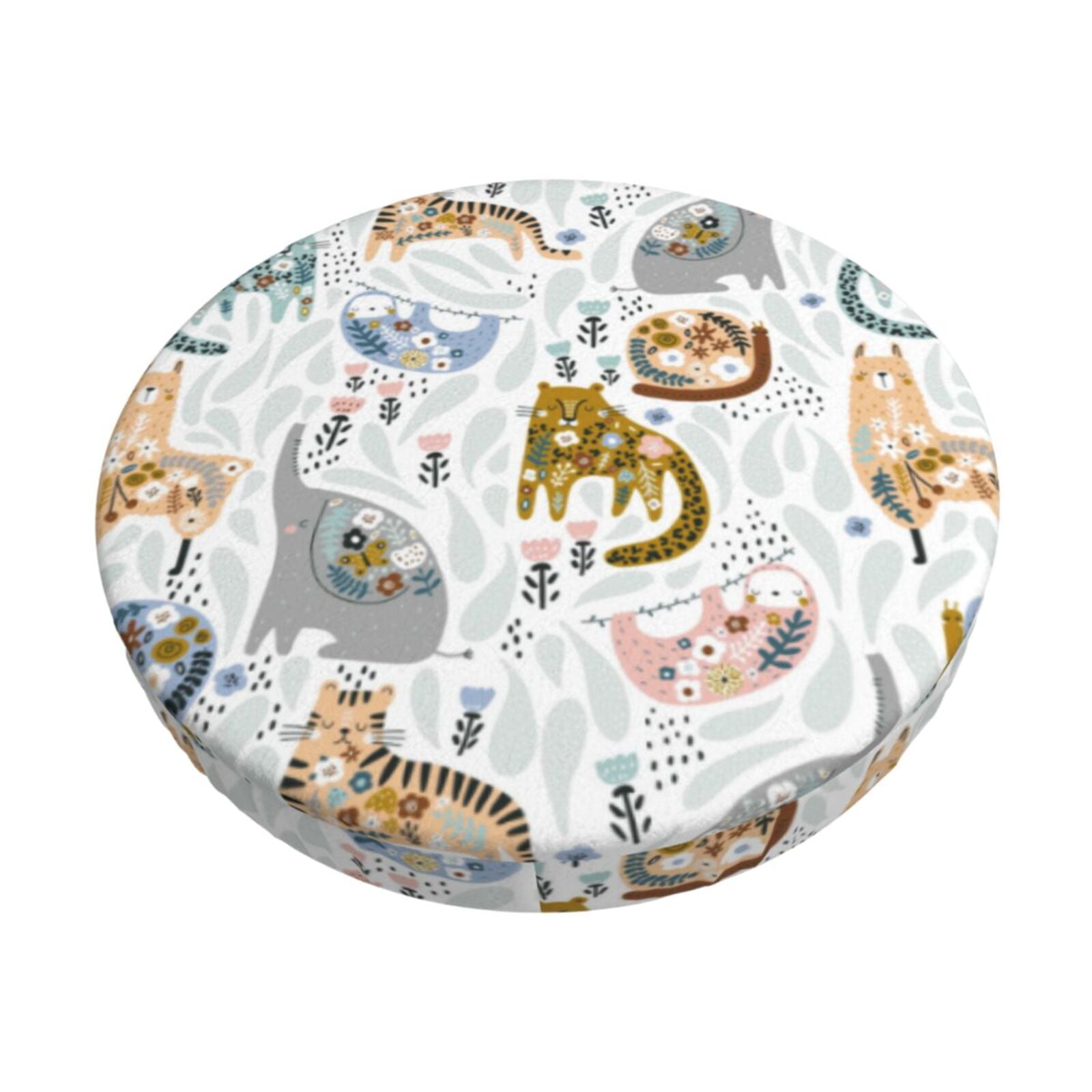 Bar Stool Covers Round, Cute Colorful Animal Bar Stool Cushion Covers ...