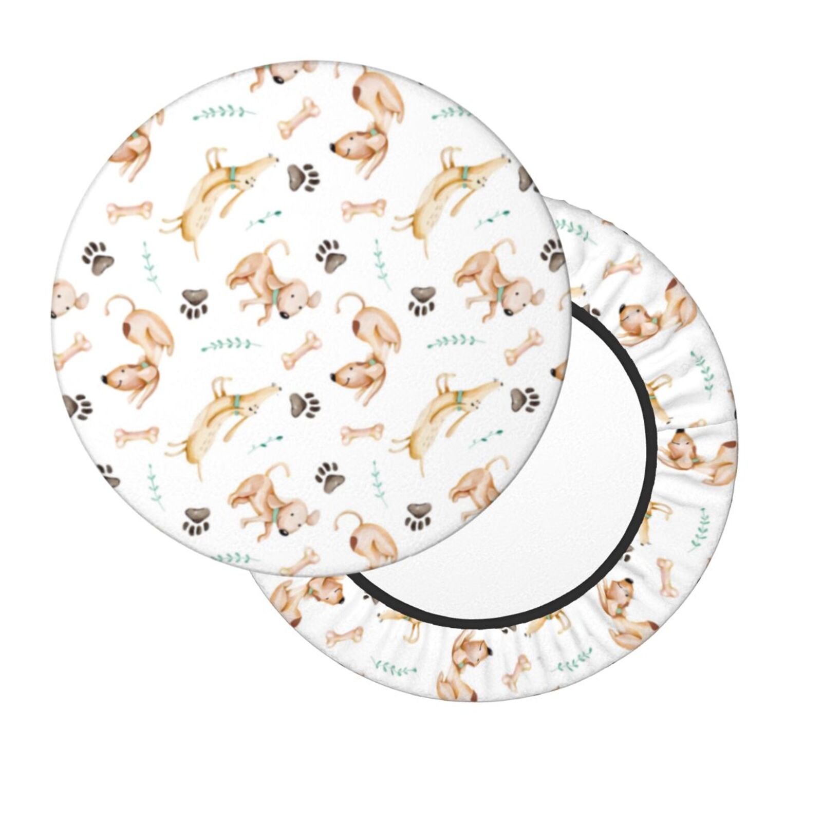 Bar Stool Covers Round - Cute Dachshund Dog Puppy Soft Anti-Slip Round ...