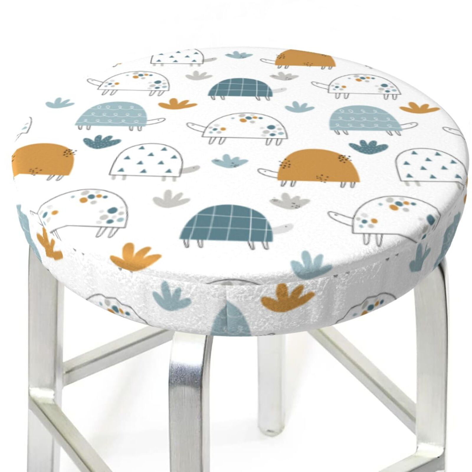 Bar Stool Covers Round, Cute Doodle Turtles Bar Stool Cushion Covers ...