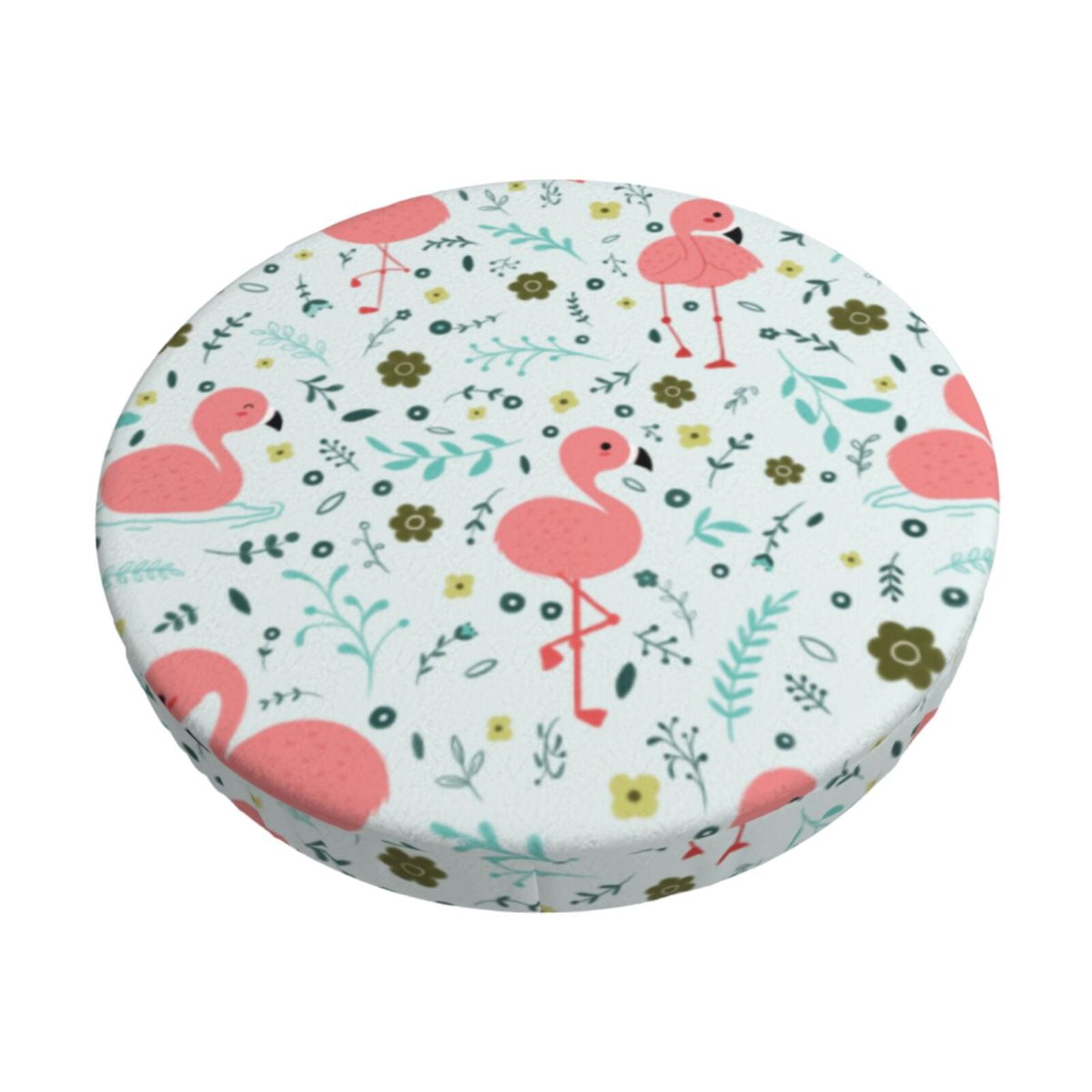 Bar Stool Covers Round, Cute Flamingo Bar Stool Cushion Covers Seat ...