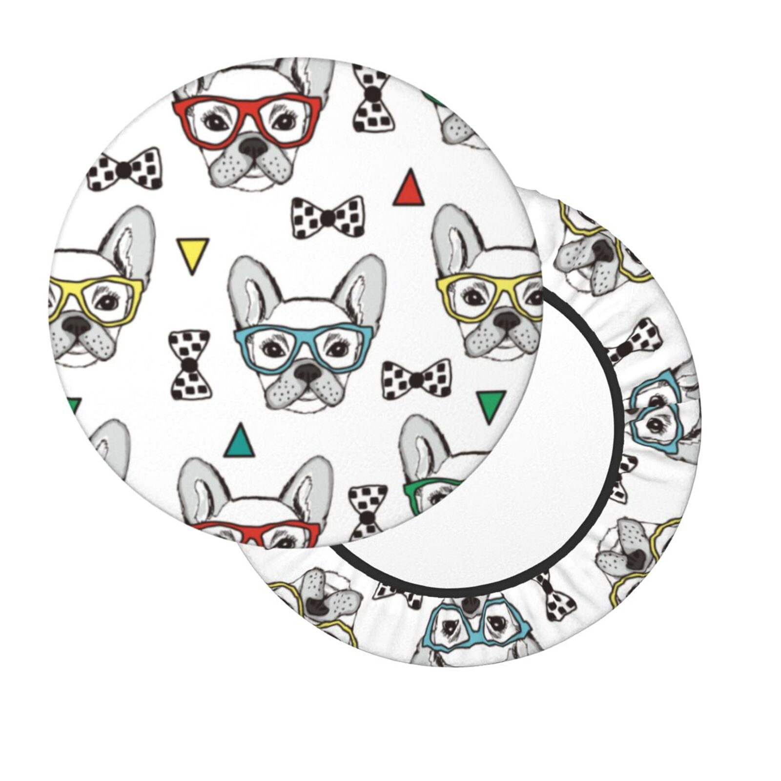 Bar Stool Covers Round - Cute French Bulldog G Soft Anti-Slip Round ...