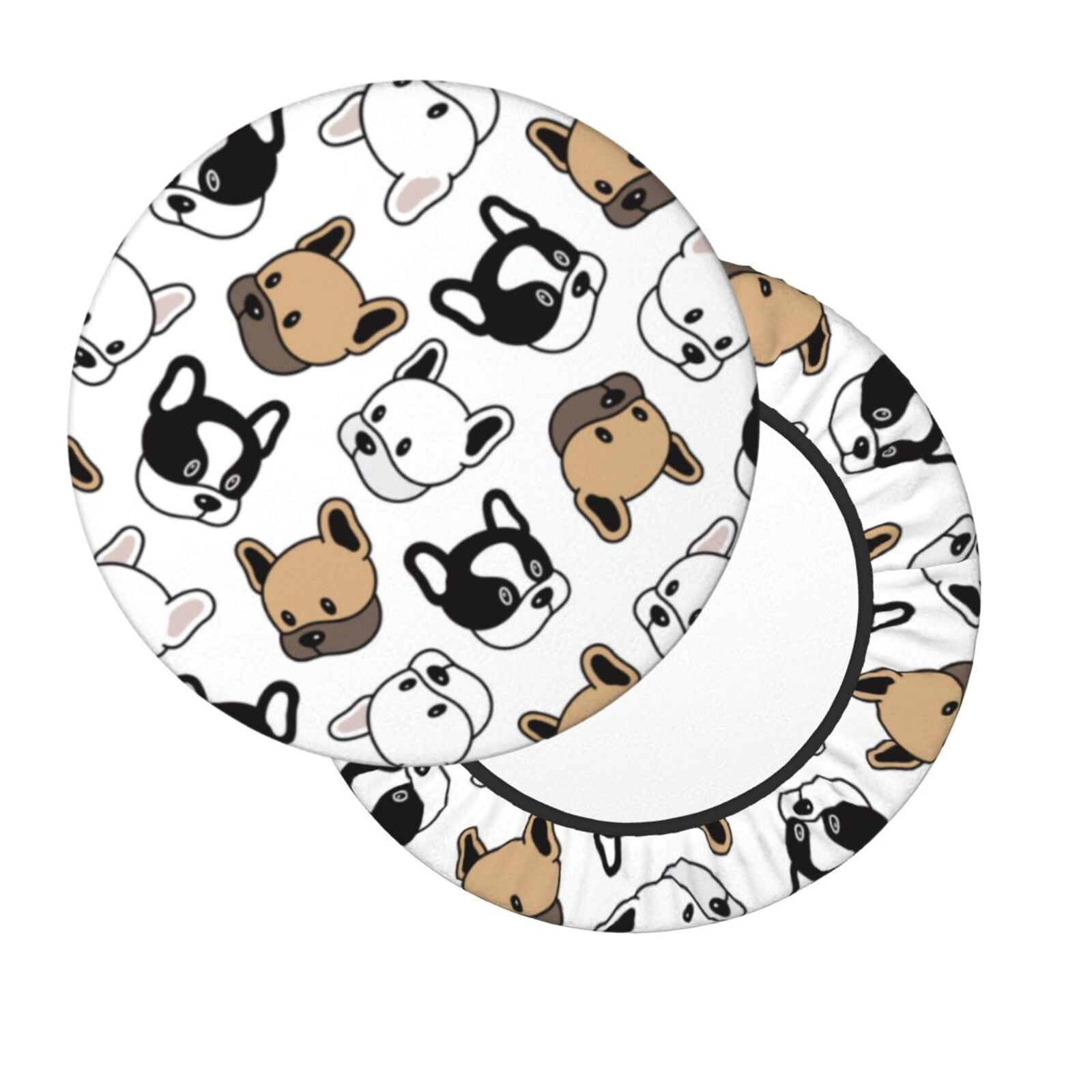Bar Stool Covers Round - Cute French Bulldog Soft Anti-Slip Round Chair ...