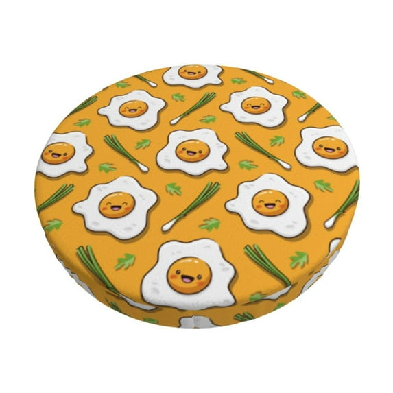 Bar Stool Covers Round, Cute Fried Egg Onion Bar Stool Cushion Covers ...
