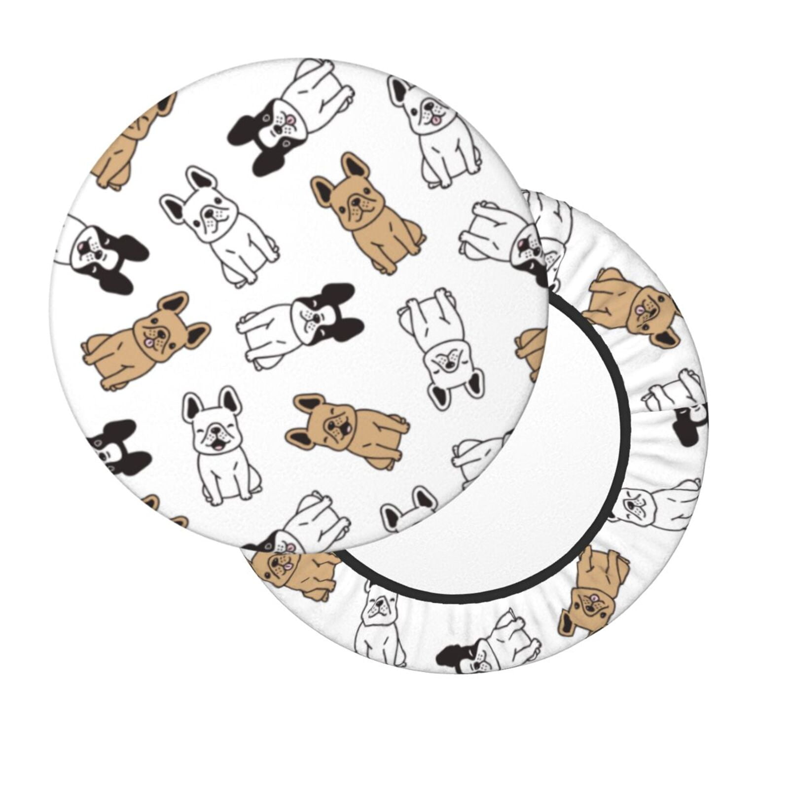 Bar Stool Covers Round - Cute Funny French Bulldog Soft Anti-Slip Round ...