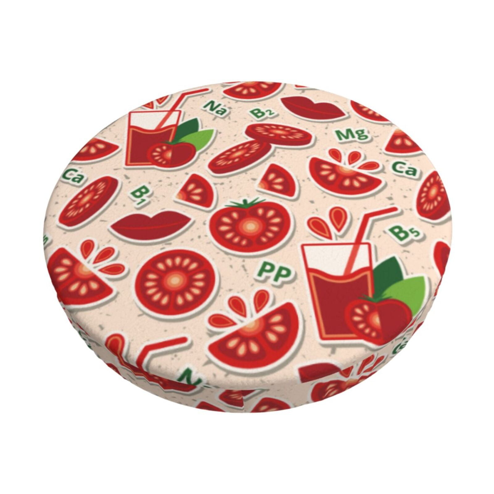 Bar Stool Covers Round, Cute Lips Tomato Juice Bar Stool Cushion Covers ...