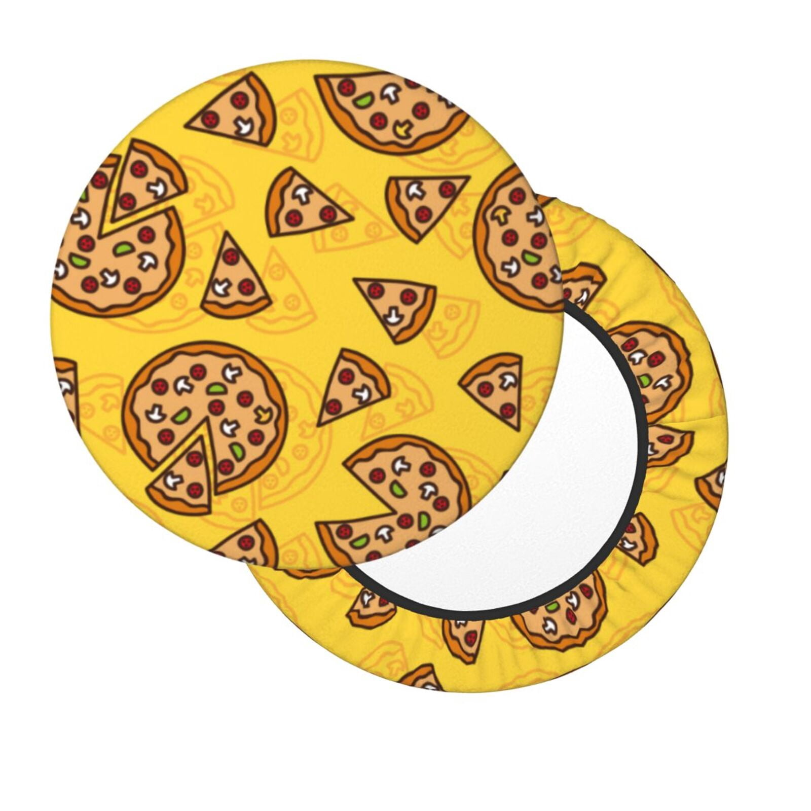 Bar Stool Covers Round - Cute Mushrooms Pizza Soft Anti-Slip Round ...
