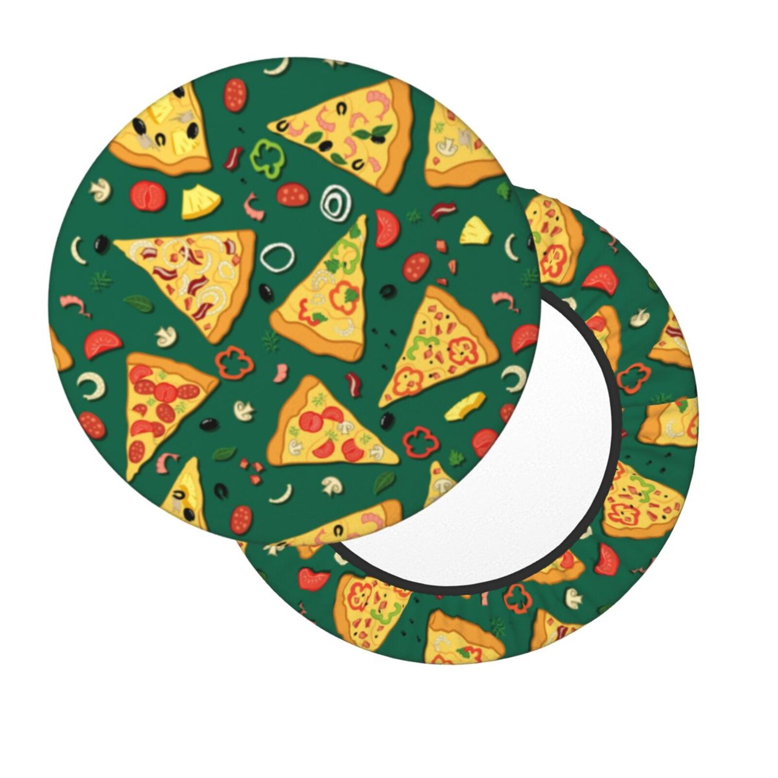 Bar Stool Covers Round - Cute Pizza Food Soft Anti-Slip Round Chair ...