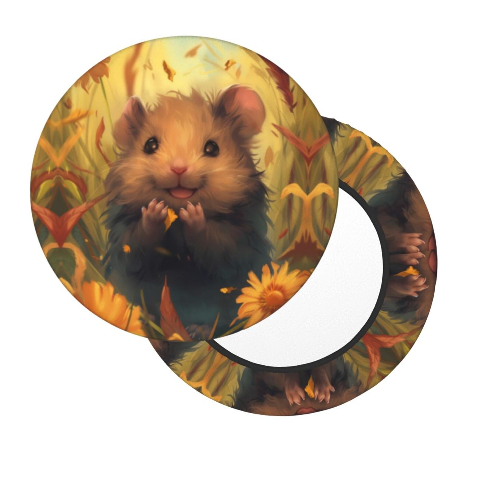Bar Stool Covers Round - Cute Sunflower Guinea Pig Soft Anti-Slip Round ...