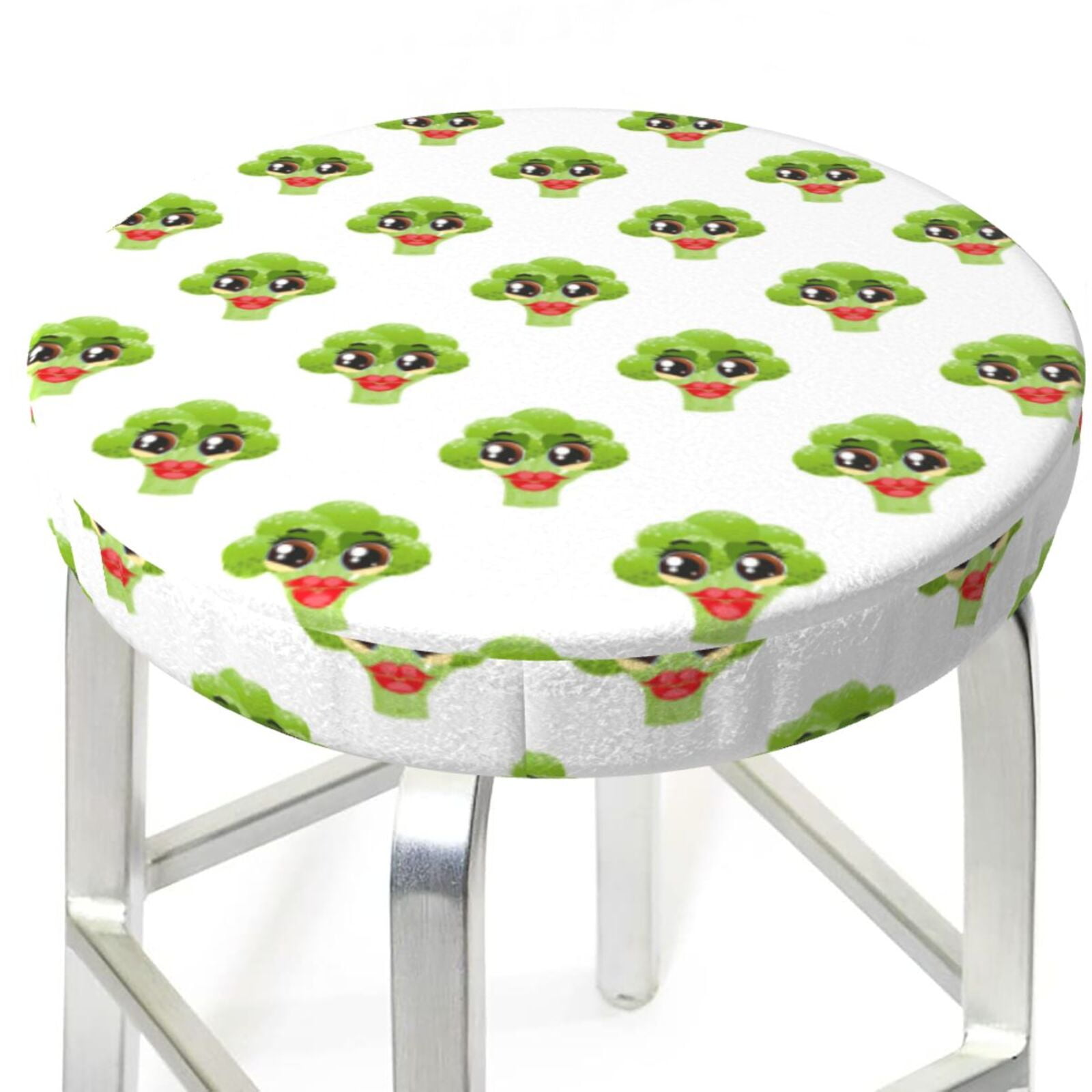 Bar Stool Covers Round, Cute broccoli funny cartoon Bar Stool Cushion ...