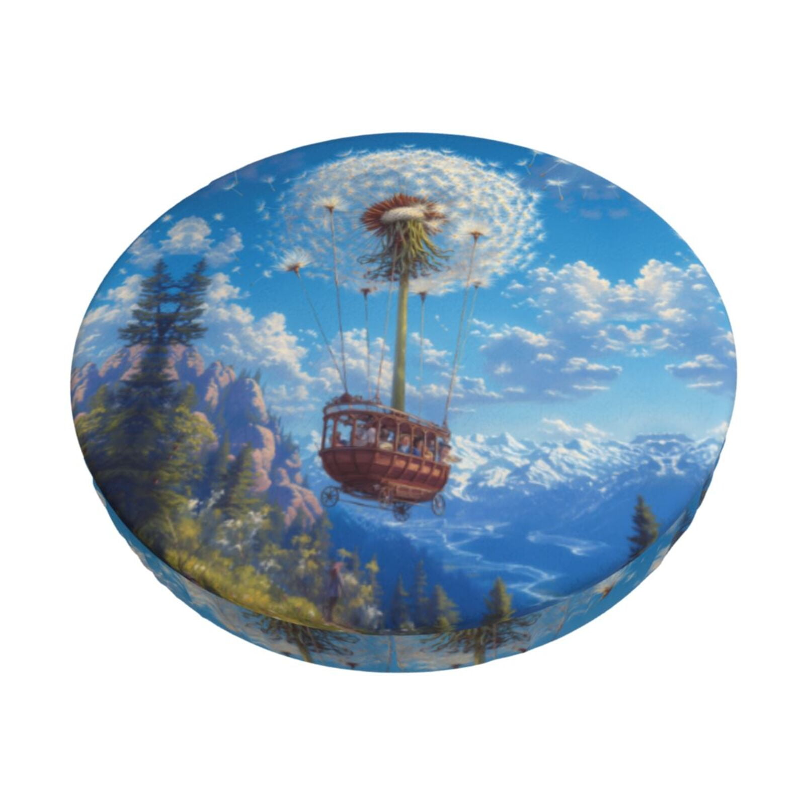 Bar Stool Covers Round, Dandelion Hot Air Balloon Bar Stool Cushion ...