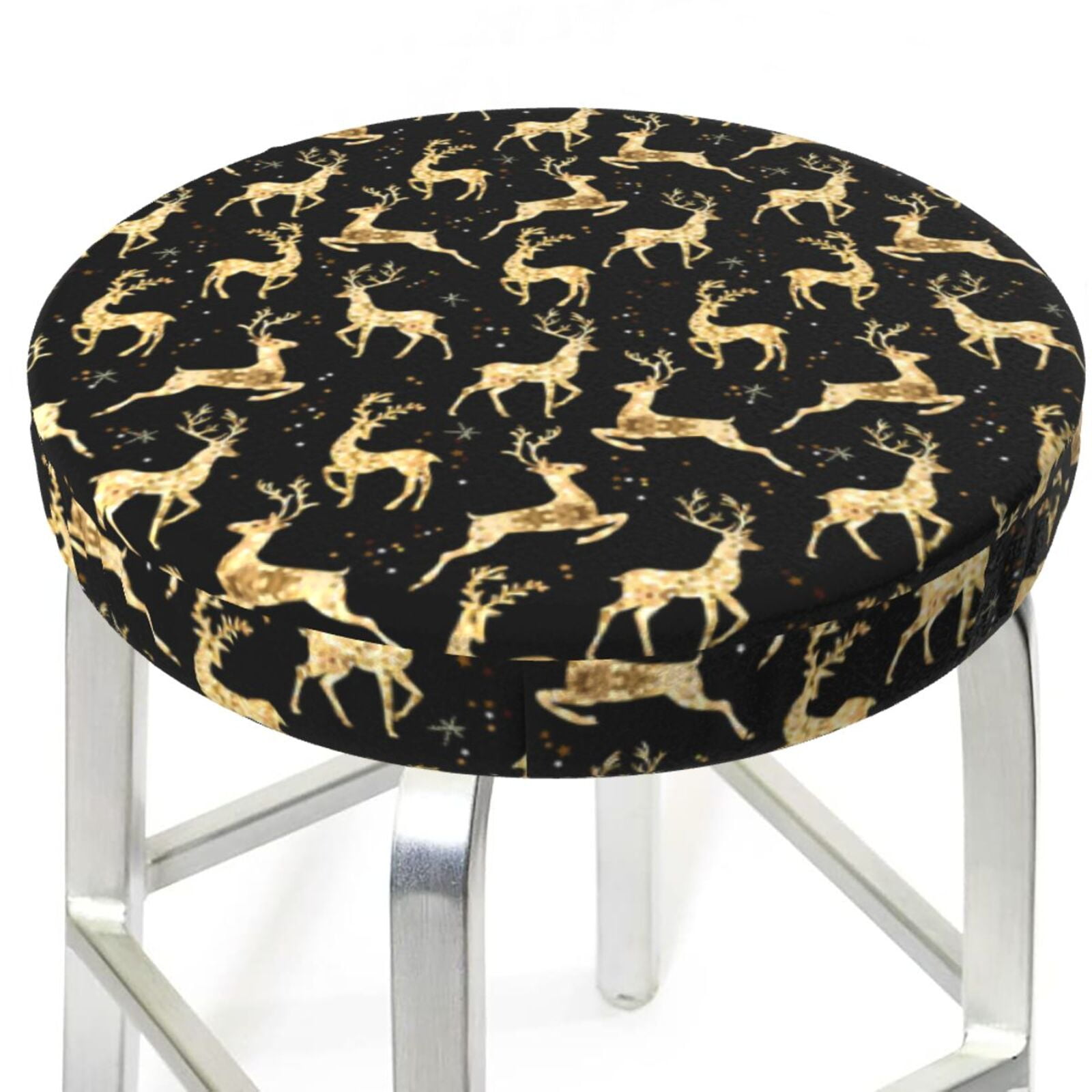 Bar Stool Covers Round, Elegant Gold Moose Bar Stool Cushion Covers ...