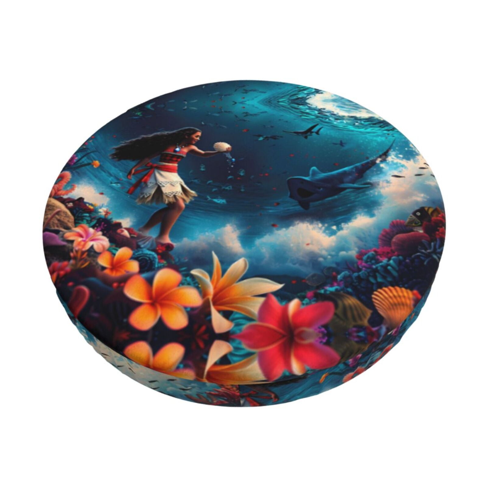 Bar Stool Covers Round, Fantasy Underwater Adventure Bar Stool Cushion ...